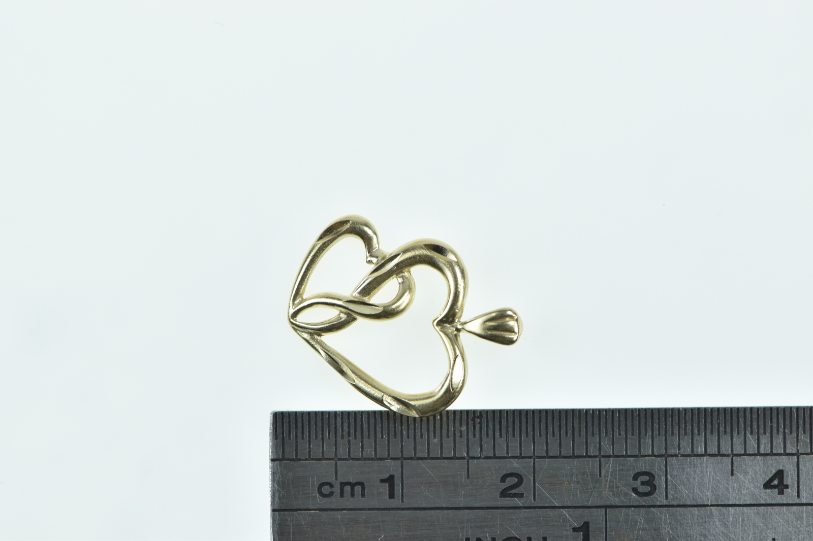 14K Interlocking Heart Love Symbol Vintage Yellow Gold Charm/Pendant ...