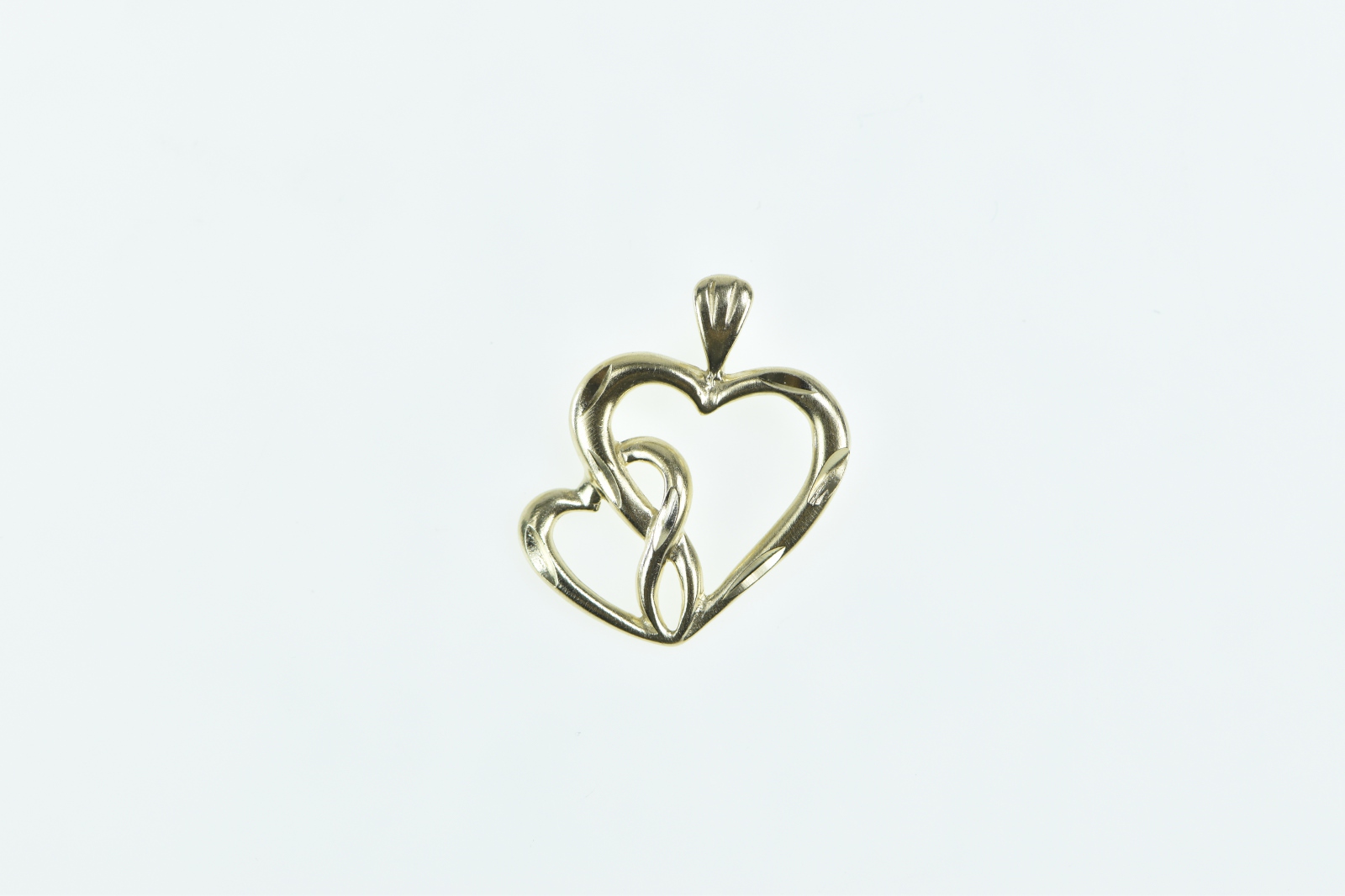 14K Interlocking Heart Love Symbol Vintage Yellow Gold Charm/Pendant ...