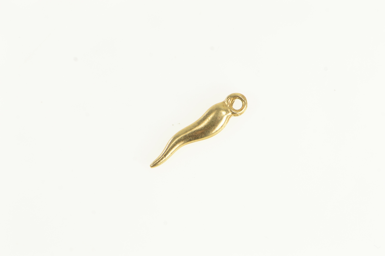 14K Italian Horn Traditional Protection Symbol Yellow Gold Charm ...