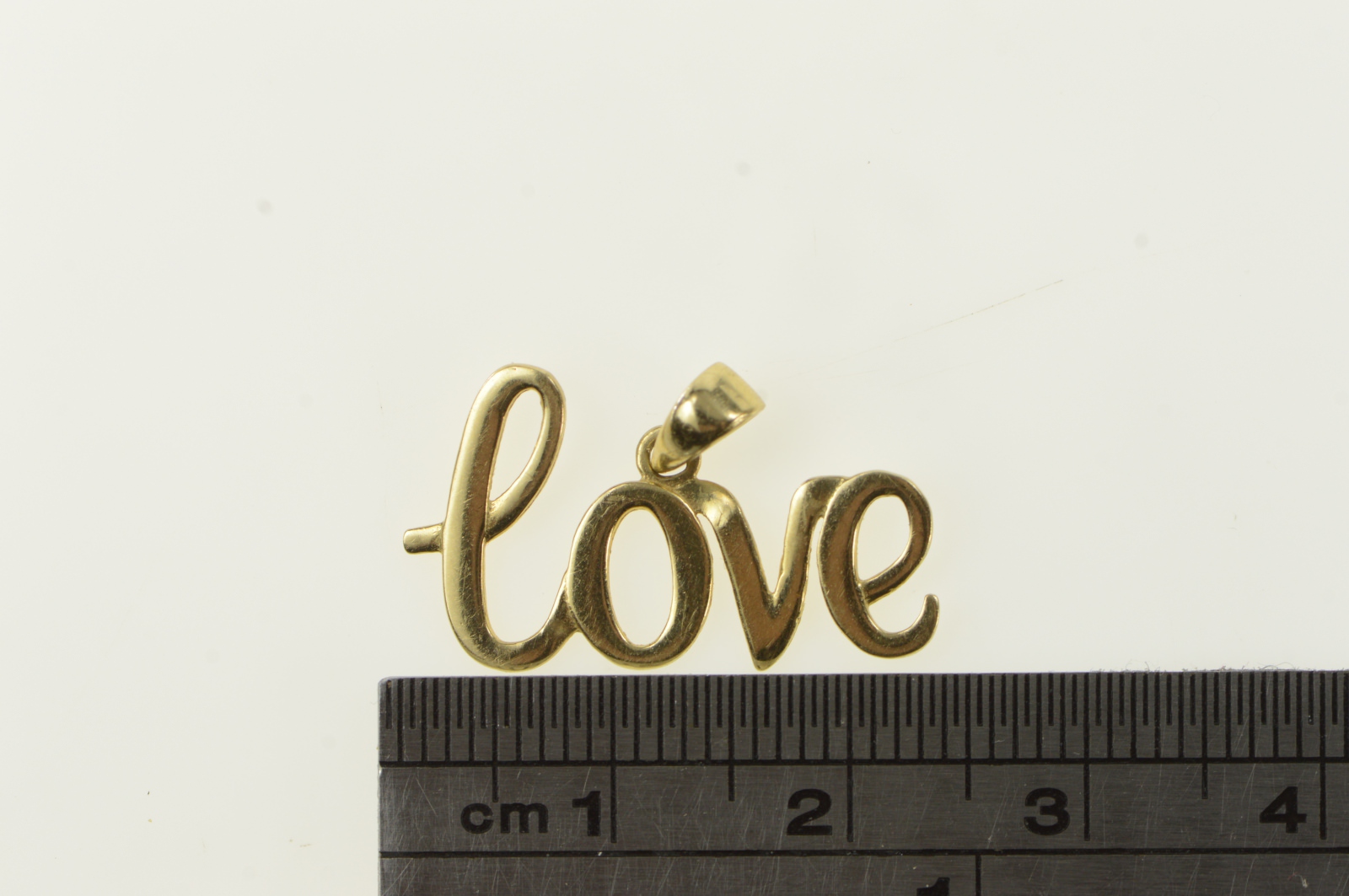 14K Love Cursive Word Cut Out Message Yellow Gold Charm/Pendant ...