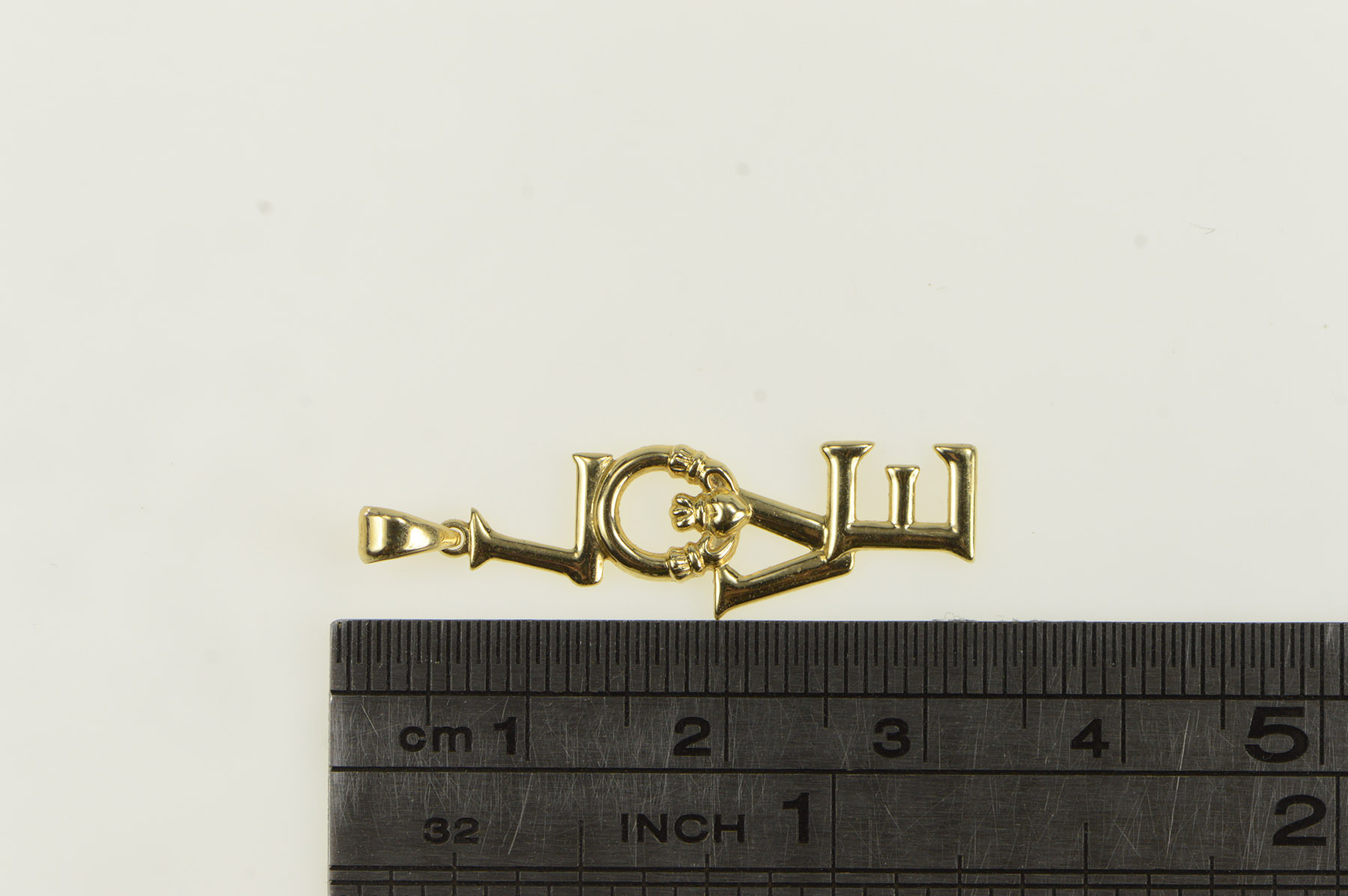14K LOVE Word Claddagh Symbol Loyalty Yellow Gold Charm/Pendant ...