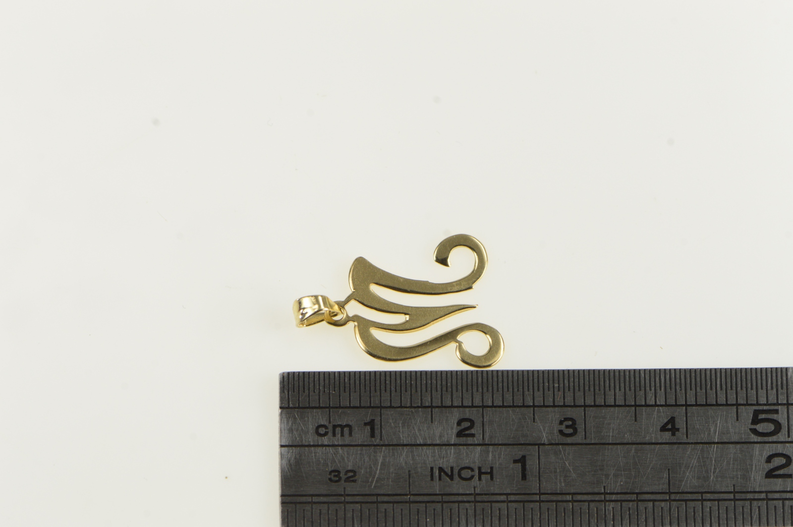 14K M Cursive Letter Monogram Name Initial Yellow Gold Charm/Pendant ...