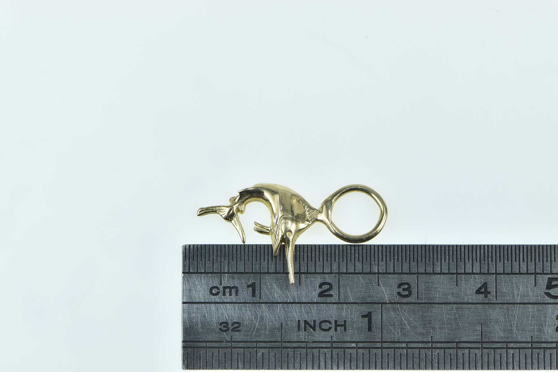 14K Marlin Sword Fish Deep Sea Fisherman Yellow Gold Charm/Pendant ...