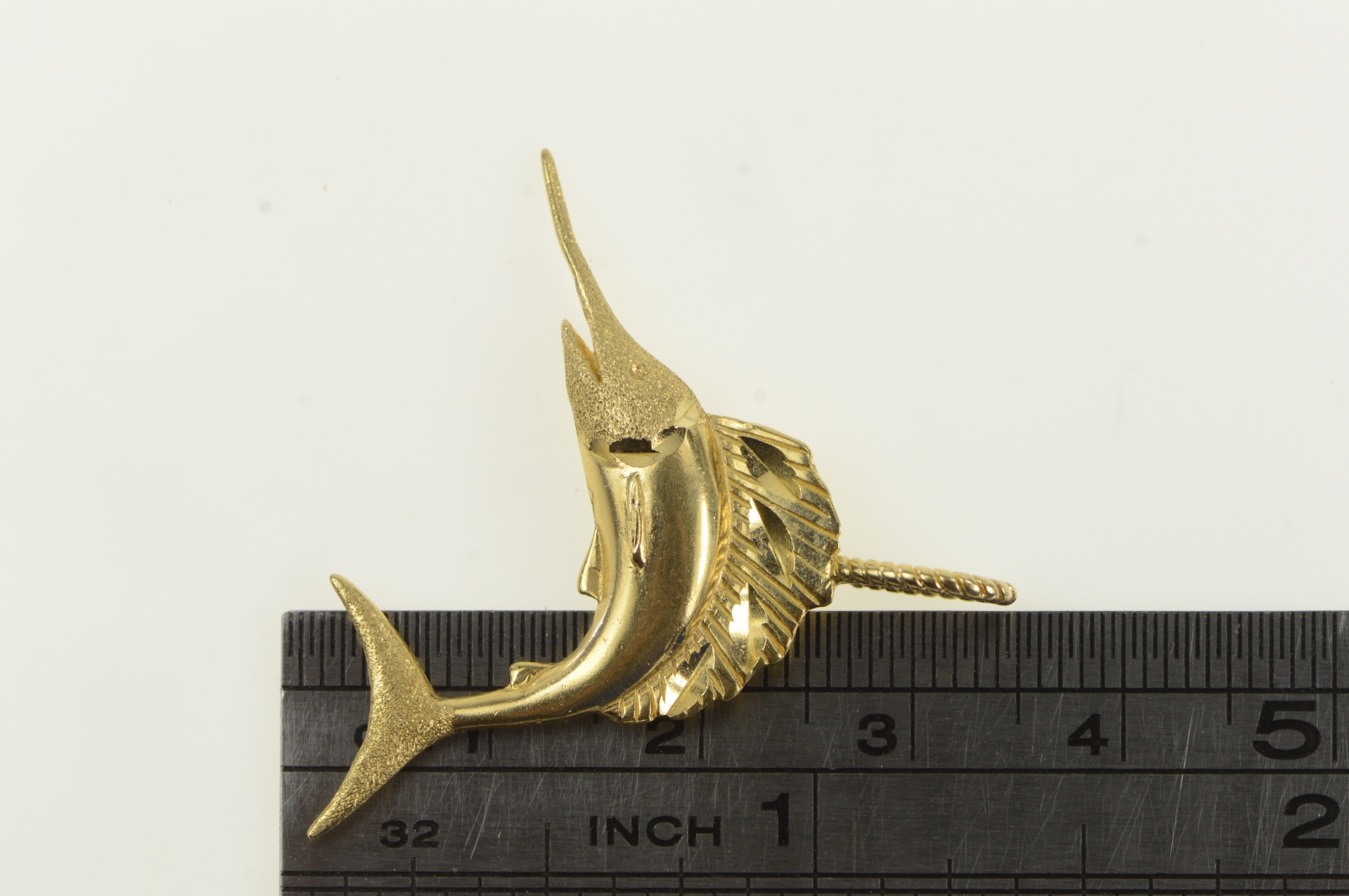 14K Marlin Trophy Fish Deep Sea Fishing Yellow Gold Charm/Pendant ...