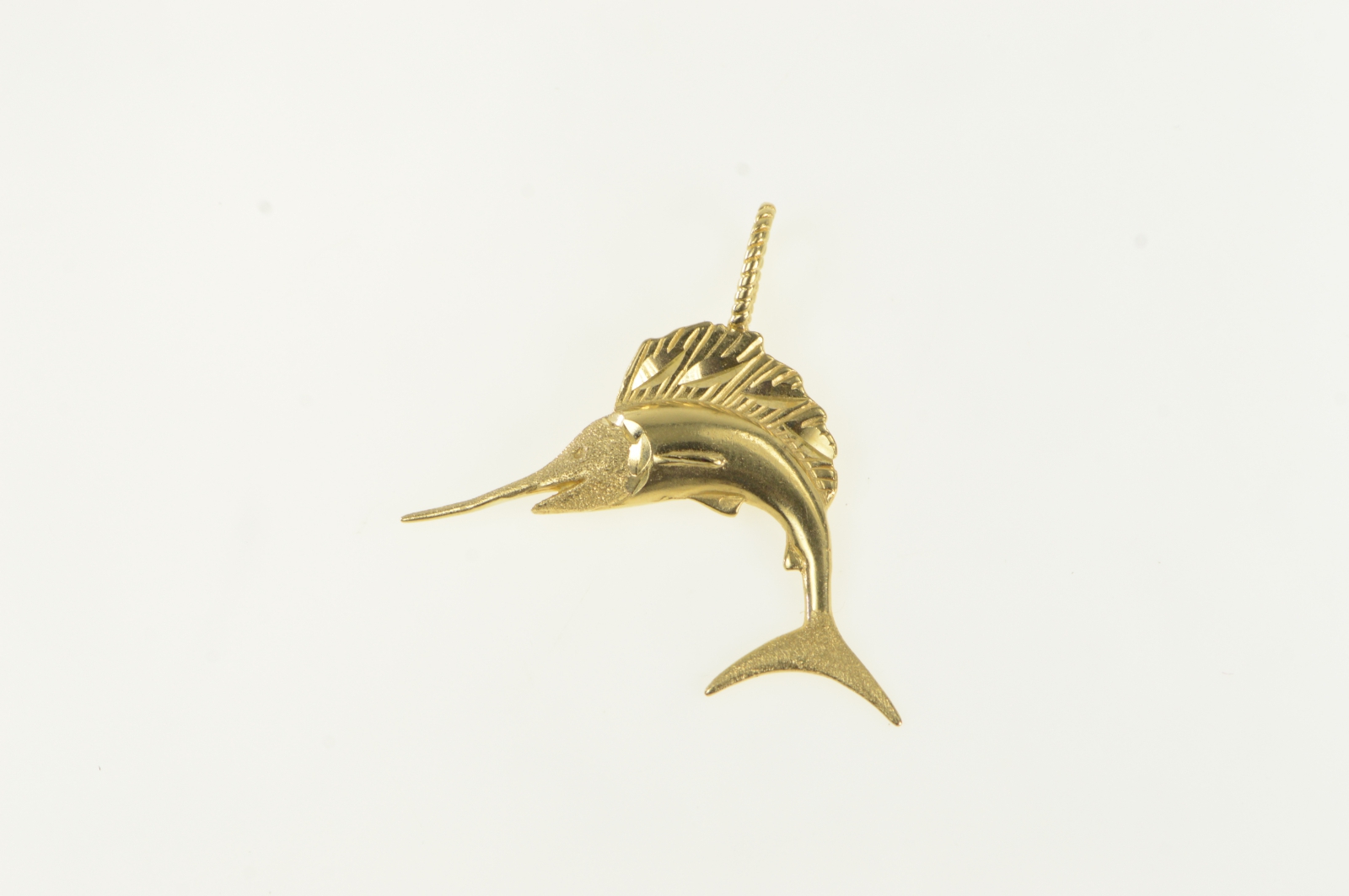 14K Marlin Trophy Fish Deep Sea Fishing Yellow Gold Charm/Pendant ...