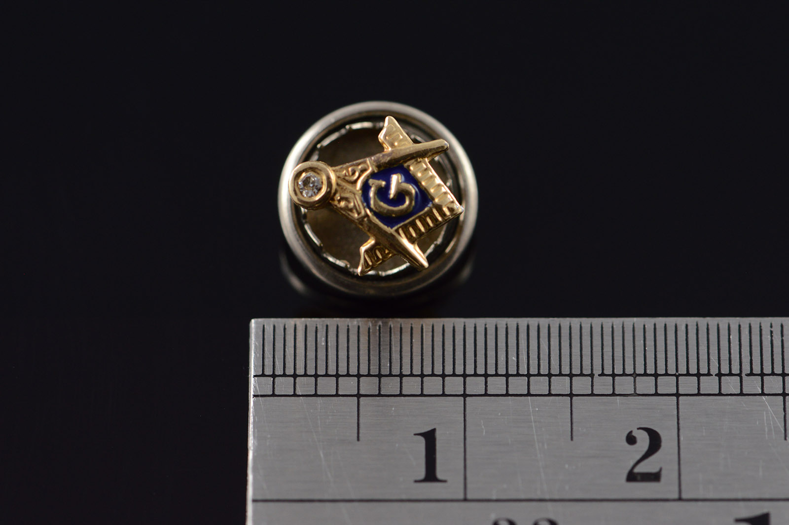 14K Mason Masonic Emblem Tie Tack Lapel Yellow Gold Pin/Brooch ...