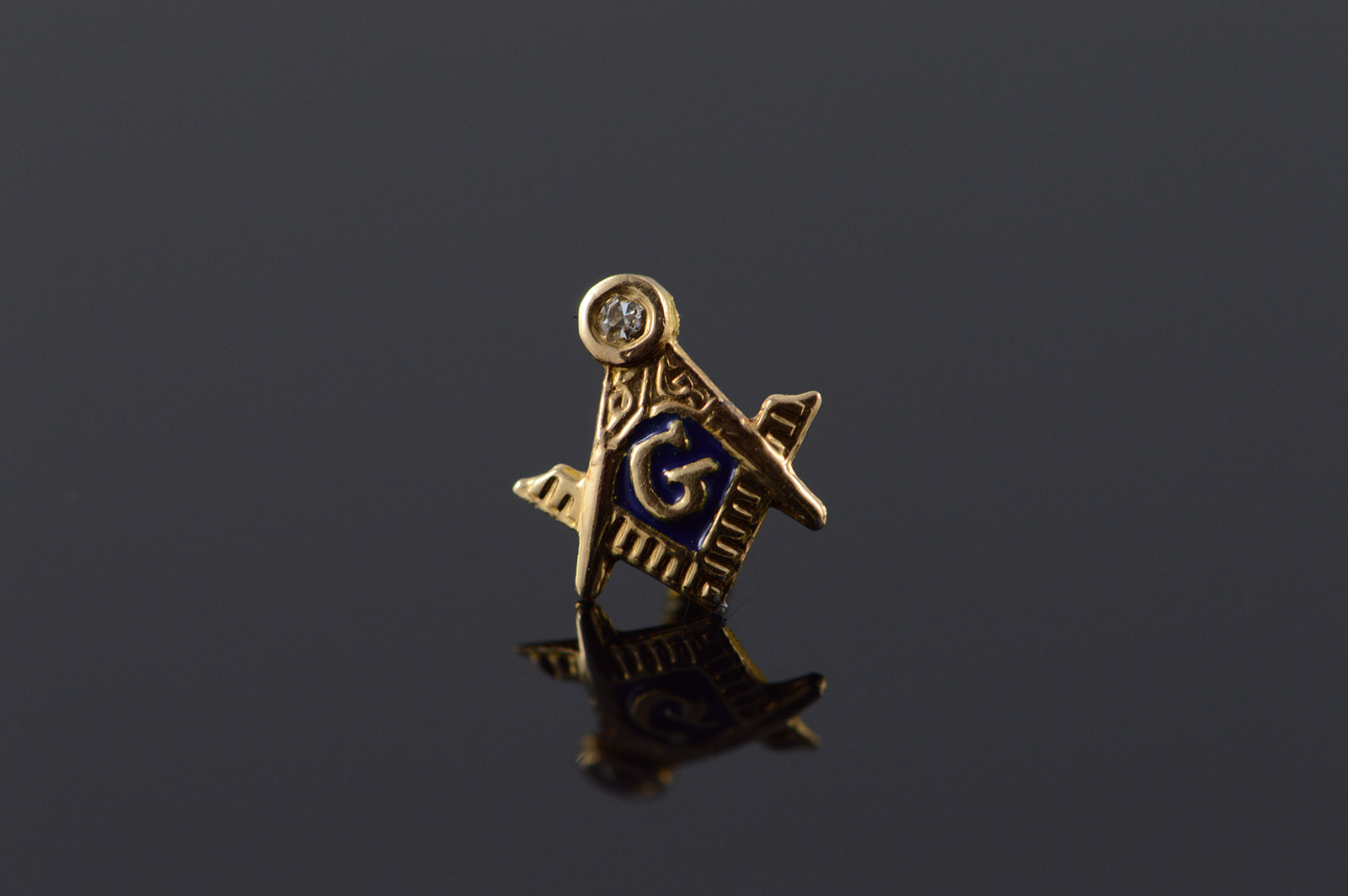 14K Mason Masonic Emblem Tie Tack Lapel Yellow Gold Pin/Brooch ...