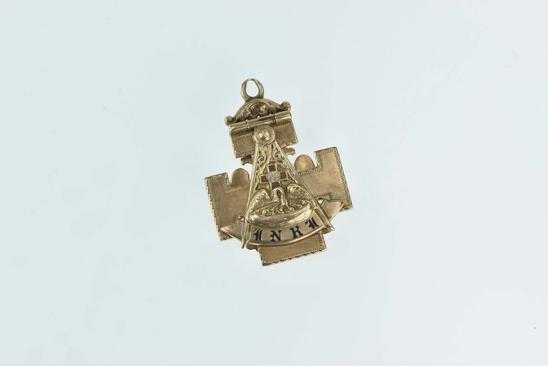 14K Masonic Enamel Cross 32nd Degree Mason Yellow Gold Charm/Pendant ...