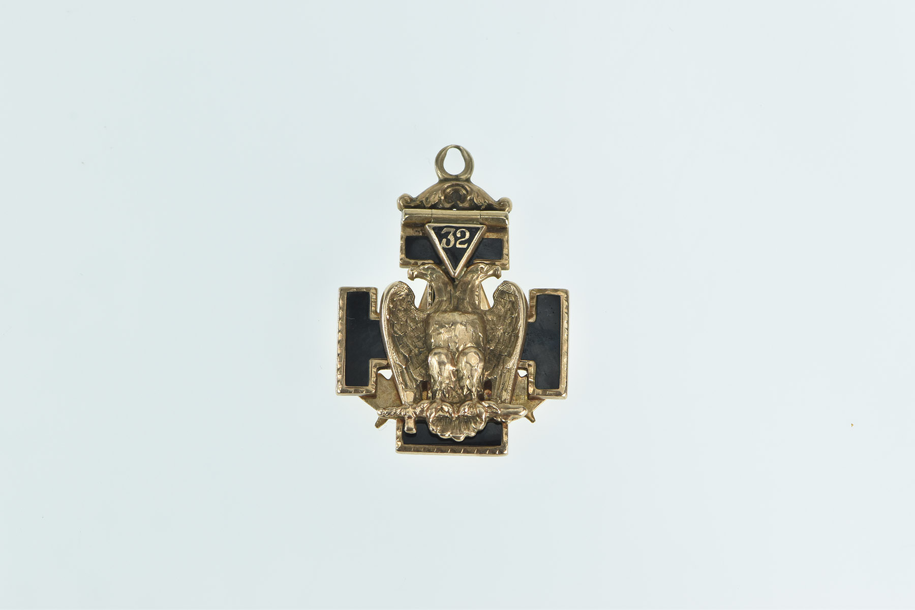 14K Masonic Enamel Cross 32nd Degree Mason Yellow Gold Charm/Pendant ...