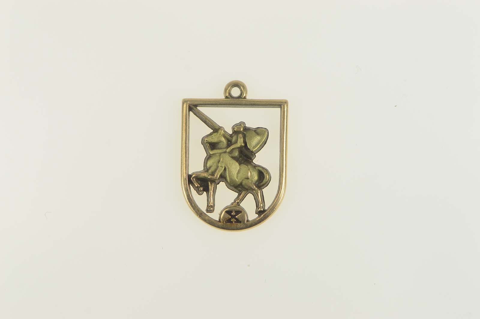 14K Medieval Knight Ornate Jouster Yellow Gold Charm/Pendant | Property ...