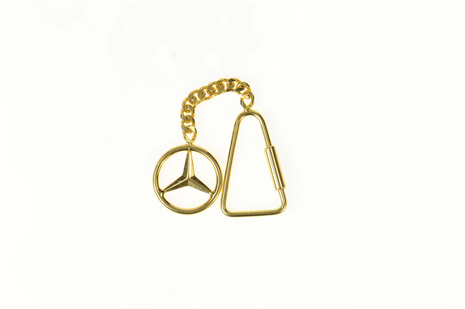 14K Mercedes Benz Logo Symbol Curb Key Chain Yellow Gold | Property Room
