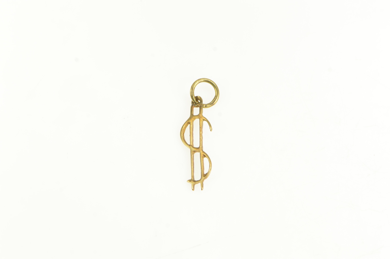 14K $ Money Dollar Sign Cash Symbol Big Bucks Yellow Gold Charm/Pendant ...