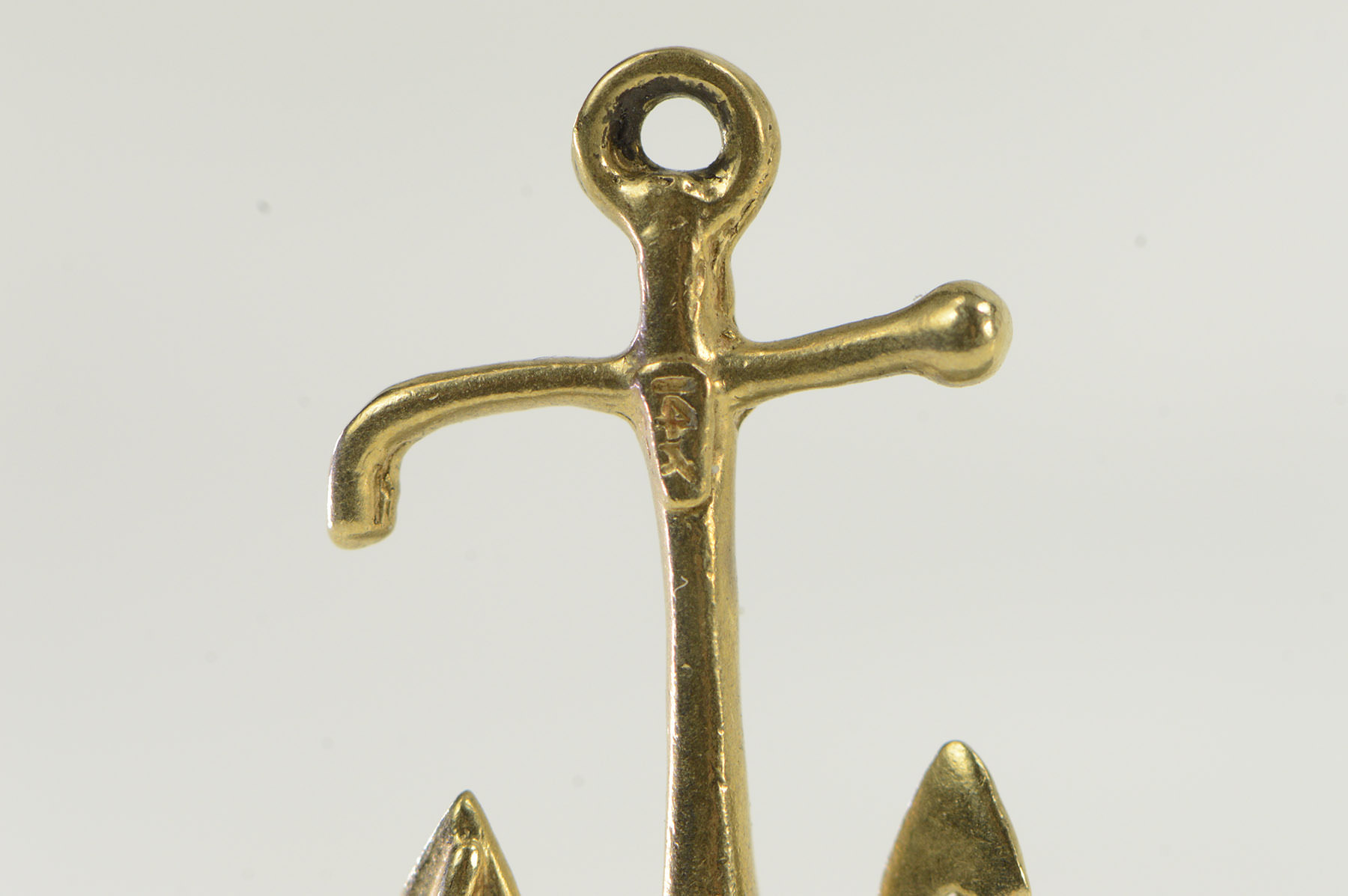 14K Nautical Anchor Hope Faith Symbol Yellow Gold Charm/Pendant ...