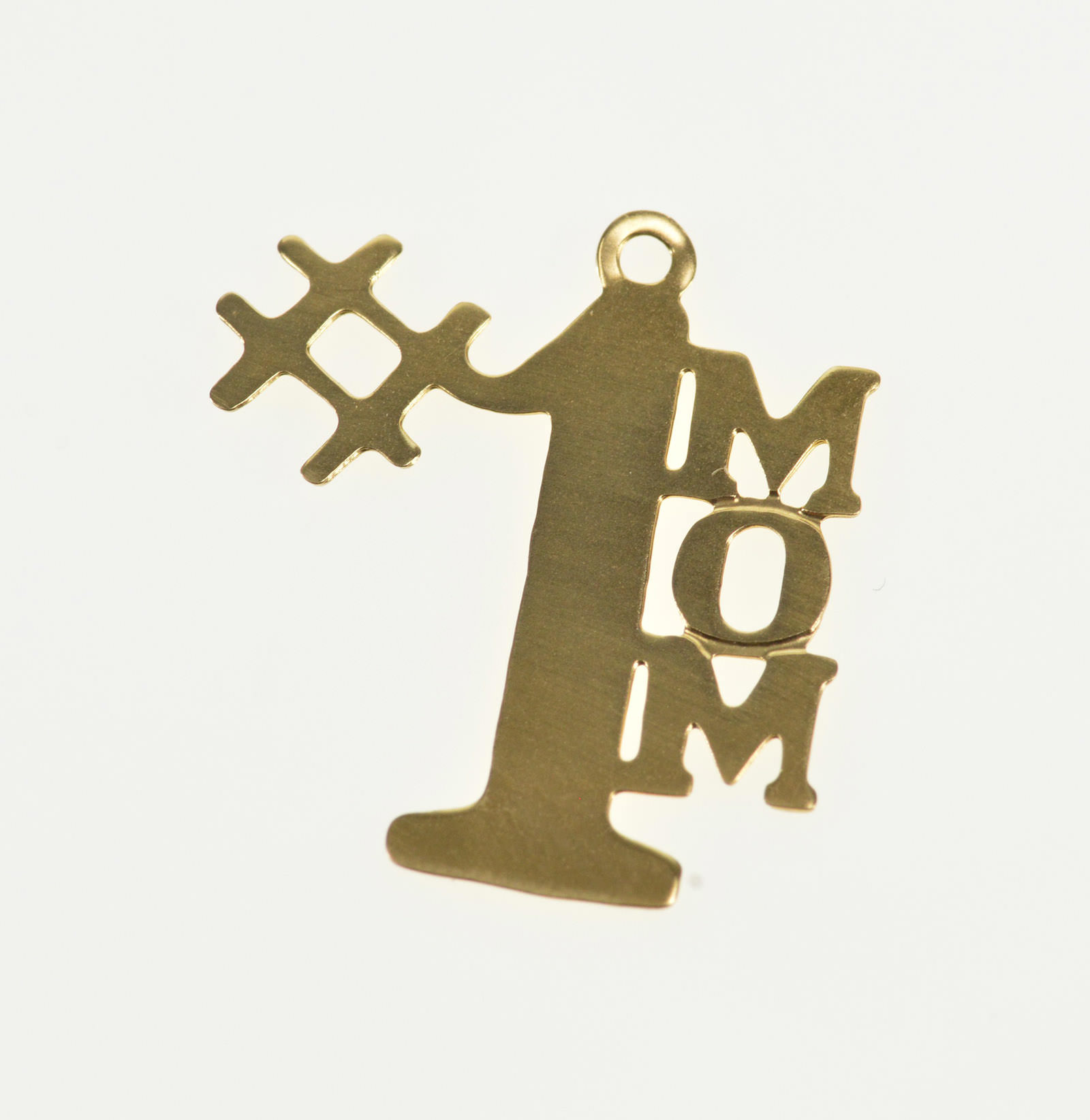 14K Number One Mom #1 Mother Yellow Gold Charm/Pendant | Property Room