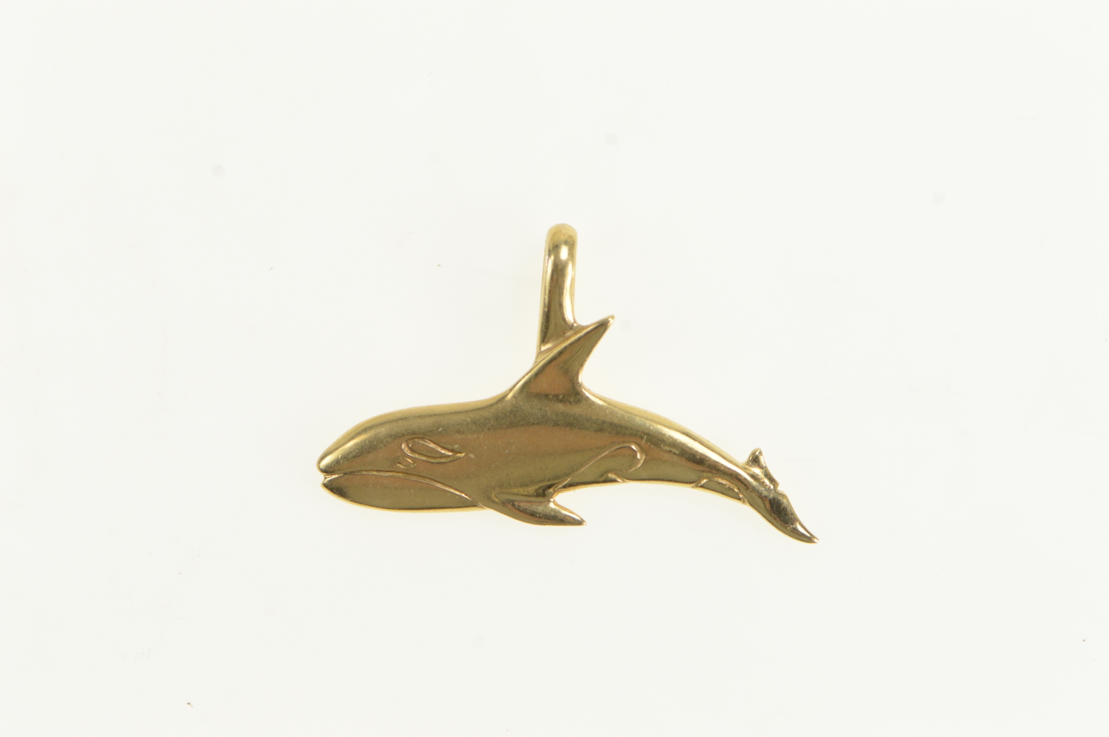 14K Orca Whale Ocean Marine Endangered Animal Yellow Gold Charm/Pendant ...