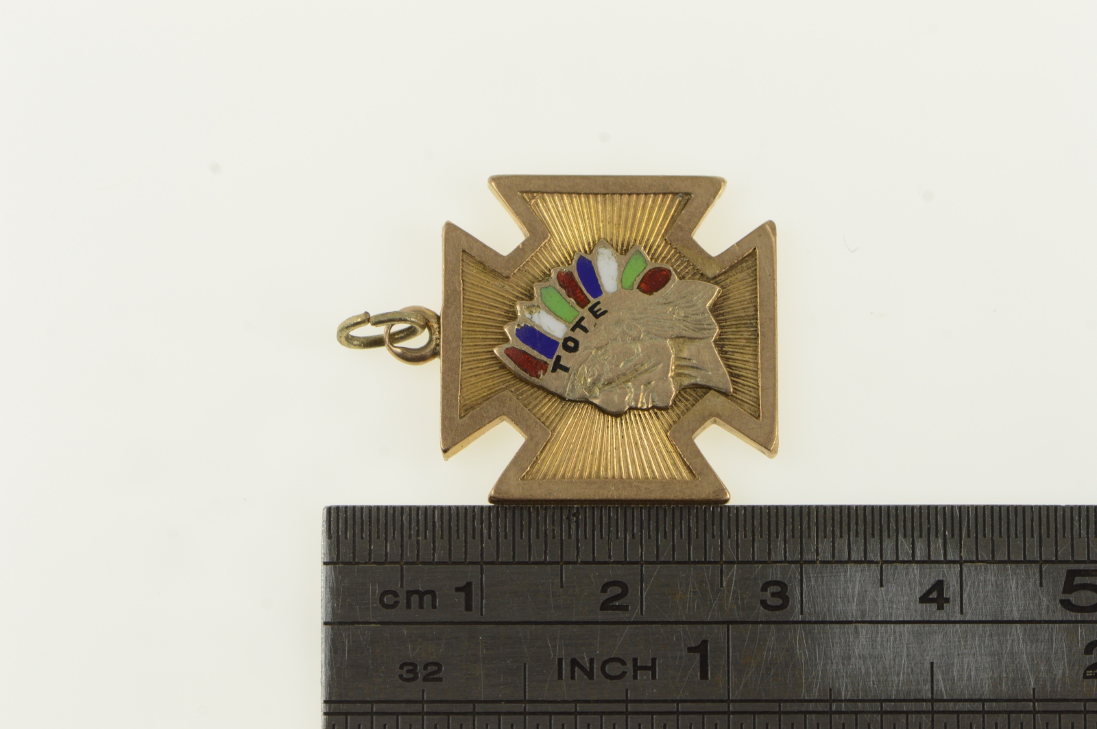 14K Order of Red Men Tote Native American Yellow Gold Charm/Pendant ...