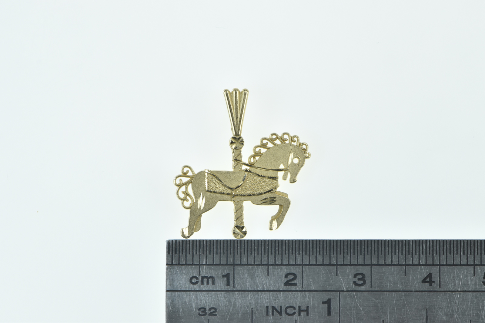 14K Ornate Carousel Horse Carnival Fair Yellow Gold Charm/Pendant ...