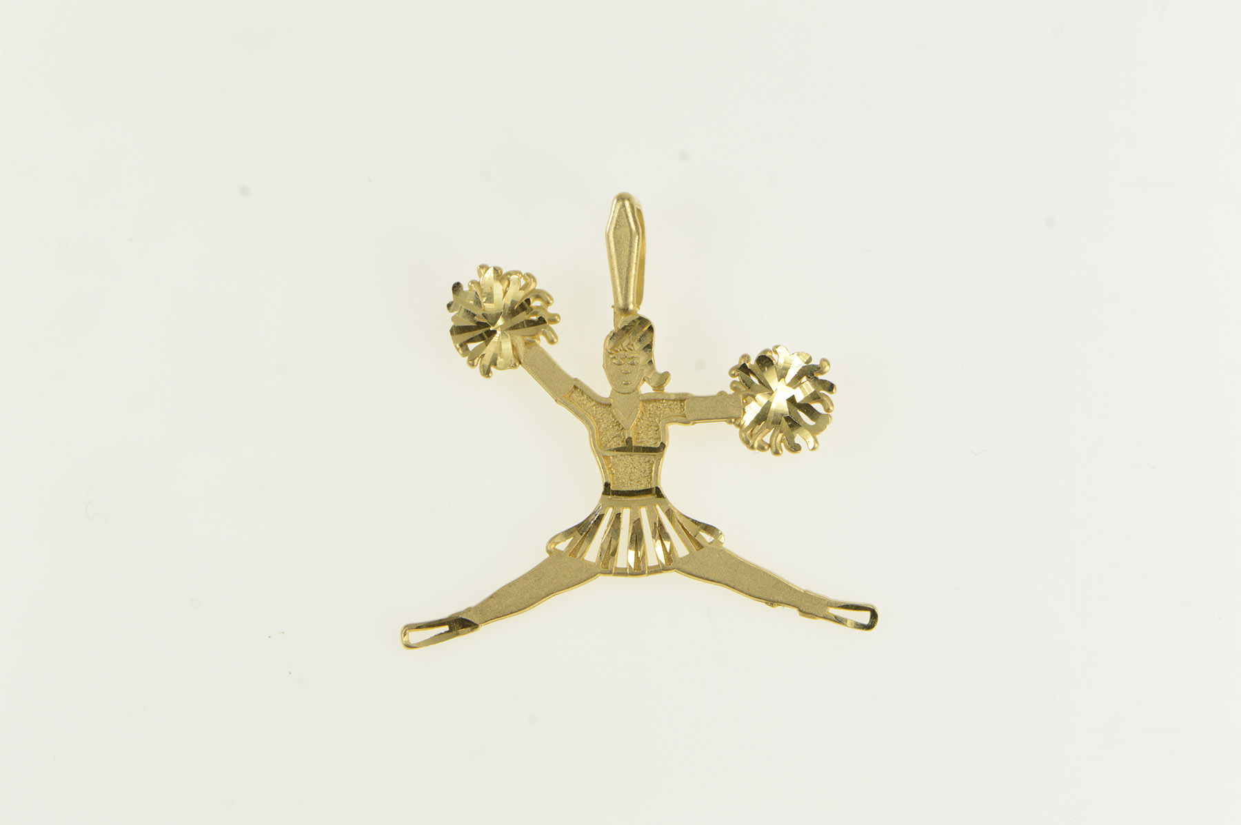 14K Ornate Retro Cheerleader Cheer Spirit Yellow Gold Charm/Pendant ...