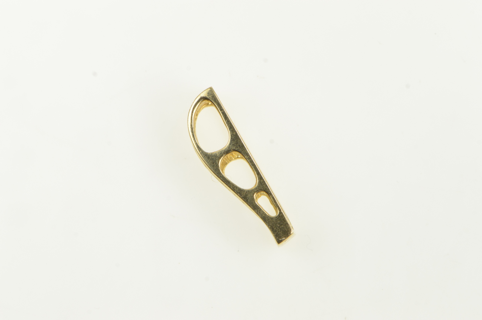14K Ornate Scroll Filigree Curved Bar Statement Yellow Gold Pendant ...