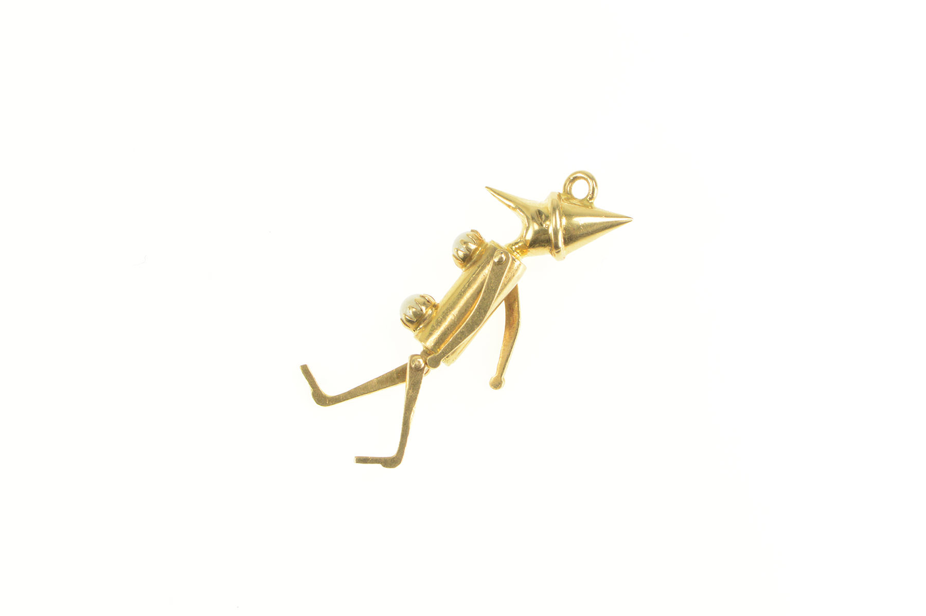 14K Pearl Button Puppet Marionette Pinocchio Yellow Gold Charm/Pendant ...