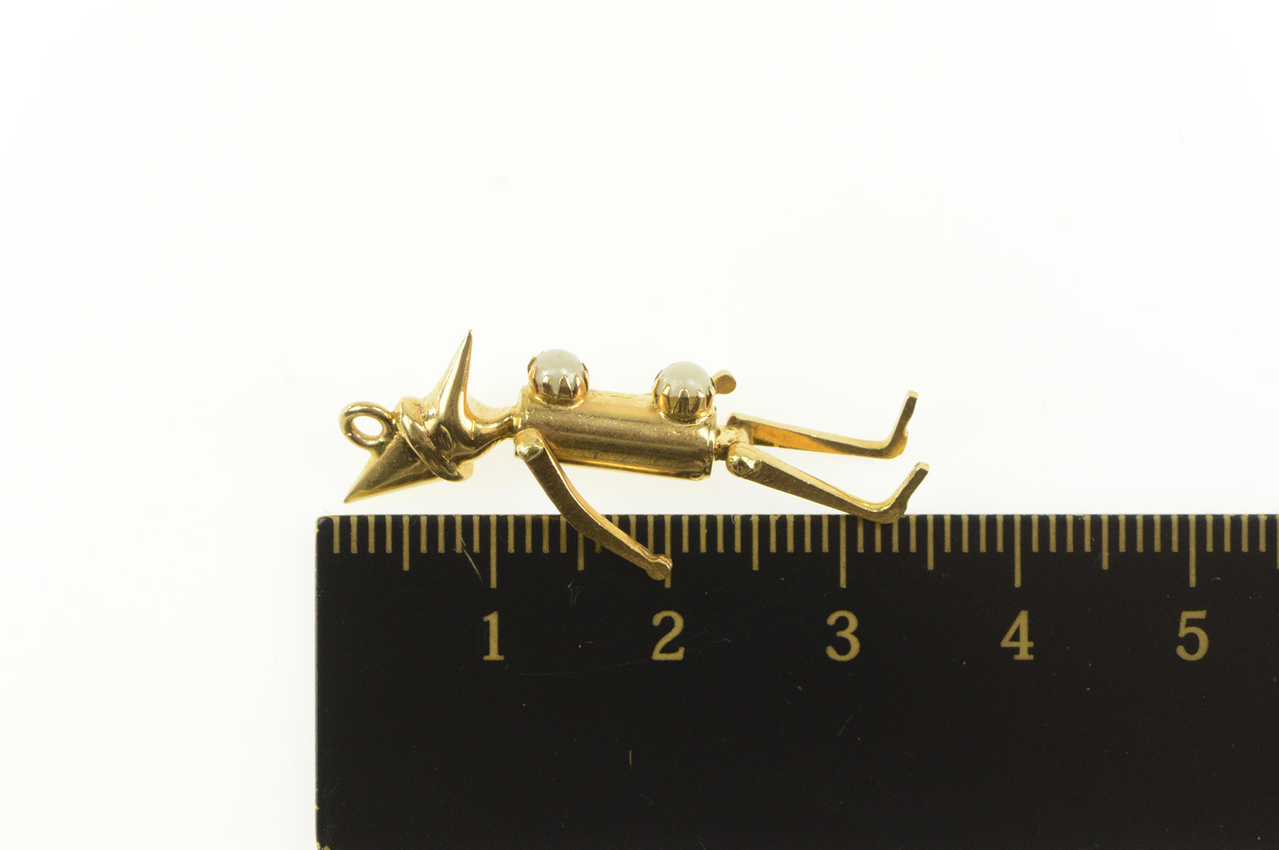 14K Pearl Button Puppet Marionette Pinocchio Yellow Gold Charm/Pendant ...