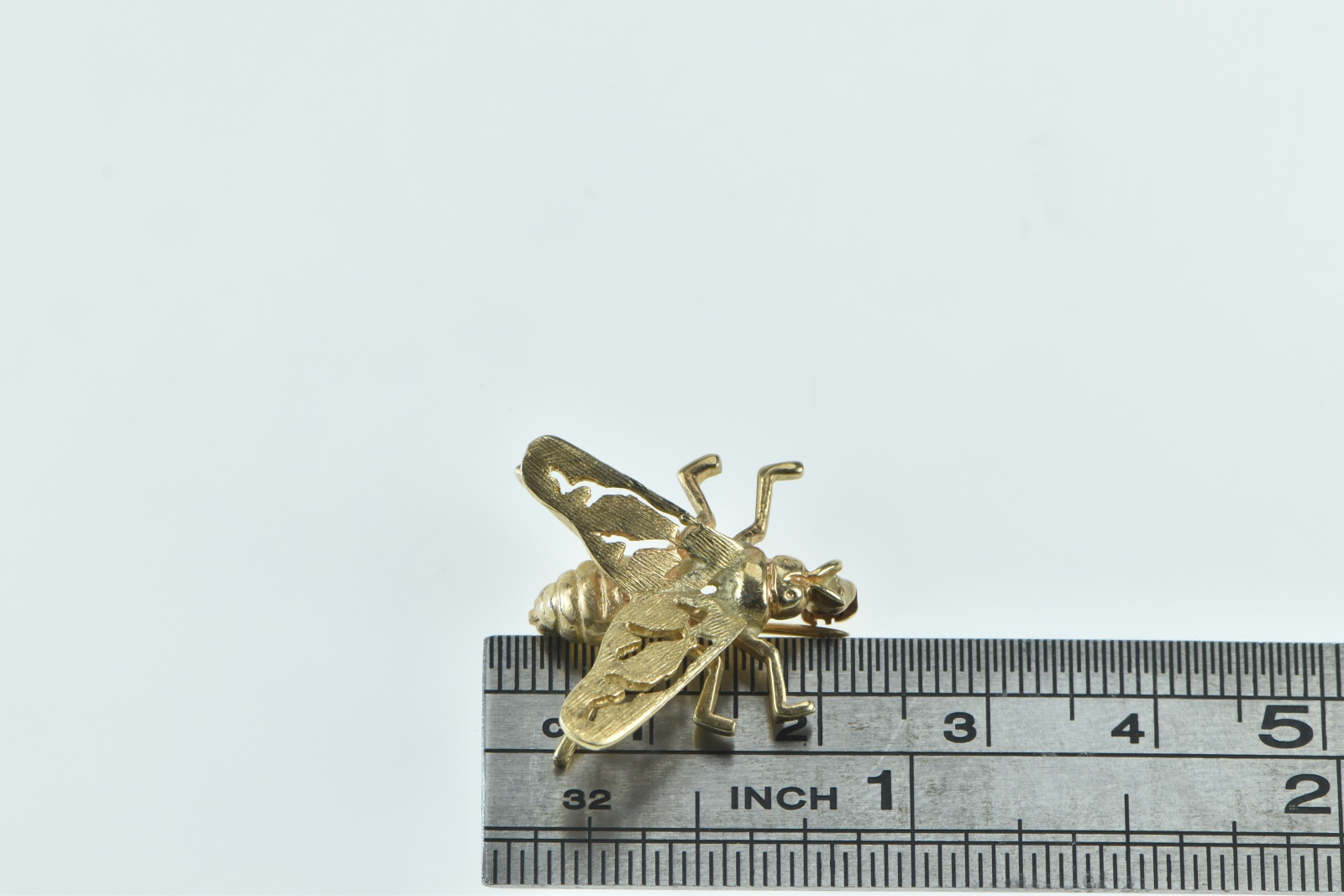 14K Pierced House Fly Vintage Bug Insect Yellow Gold Pin/Brooch ...