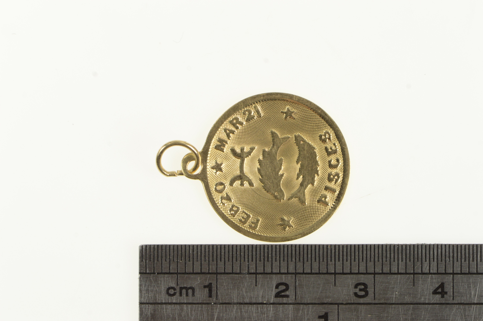 14K Pisces Astrology Fish Star Sign Zodiac Symbol Yellow Gold Charm ...