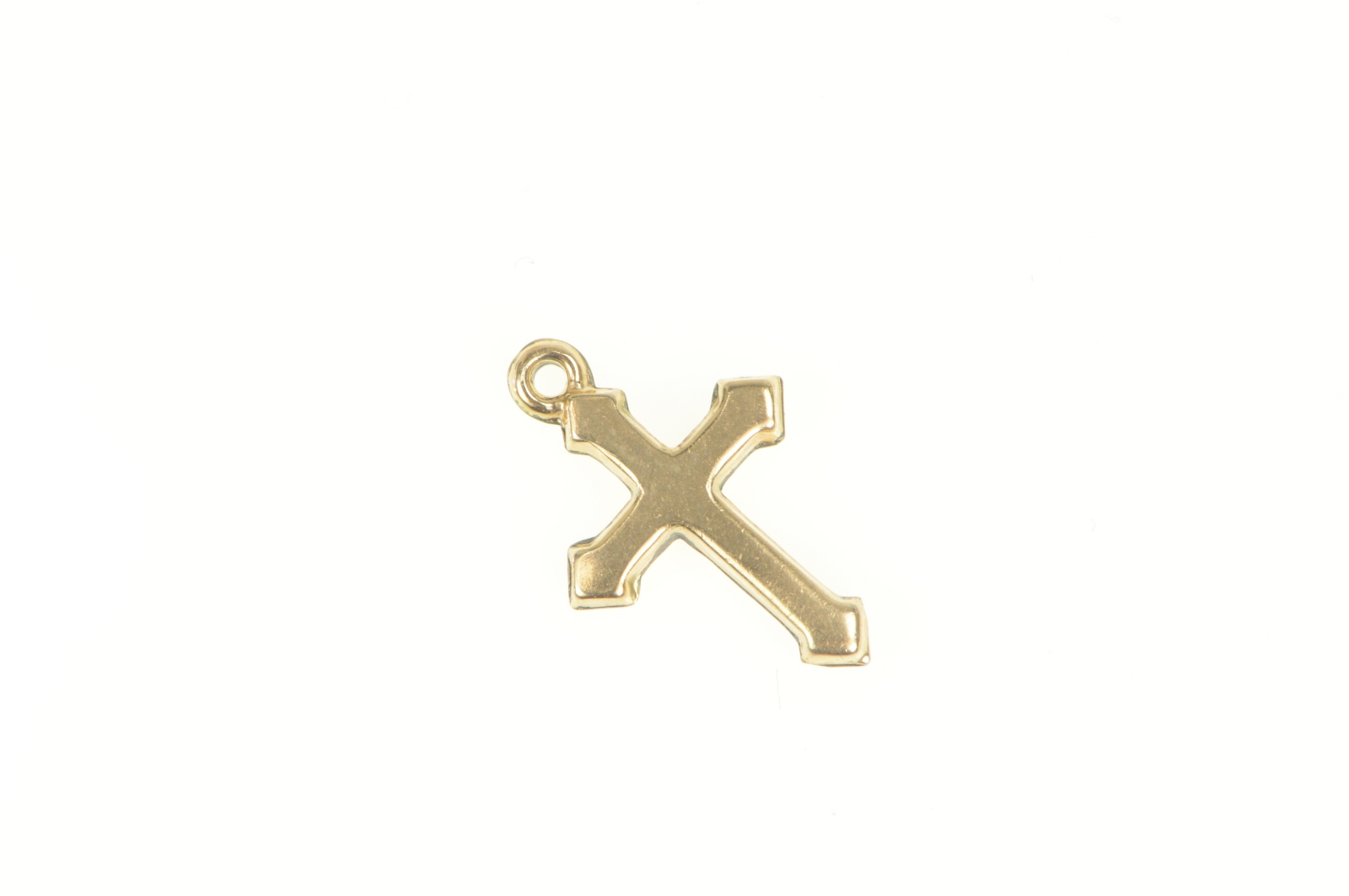 14K Puffy Classic Cross Christian Faith Symbol Yellow Gold Charm ...