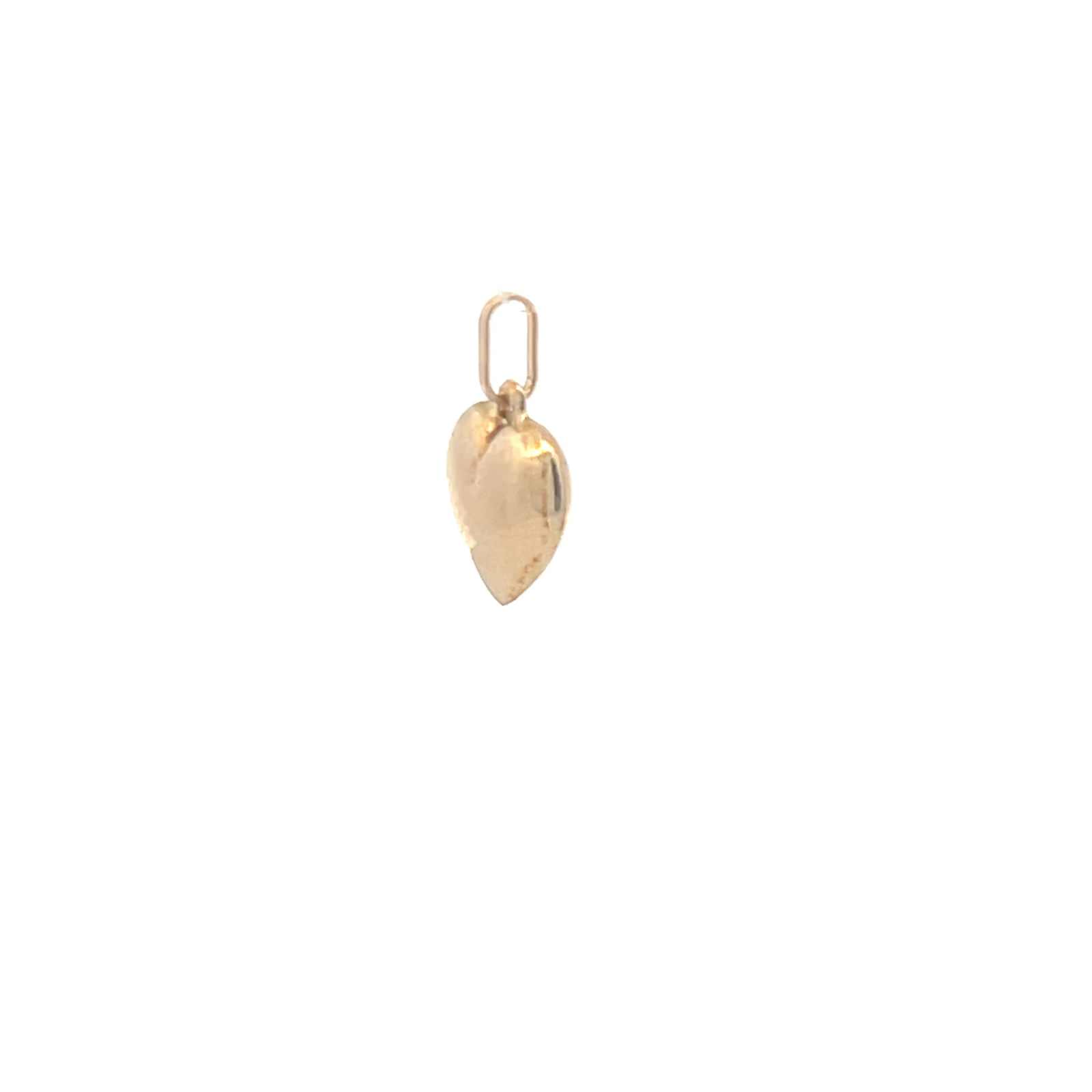14K Puffy Heart Forget Me Not Love Symbol Yellow Gold Charm/Pendant ...