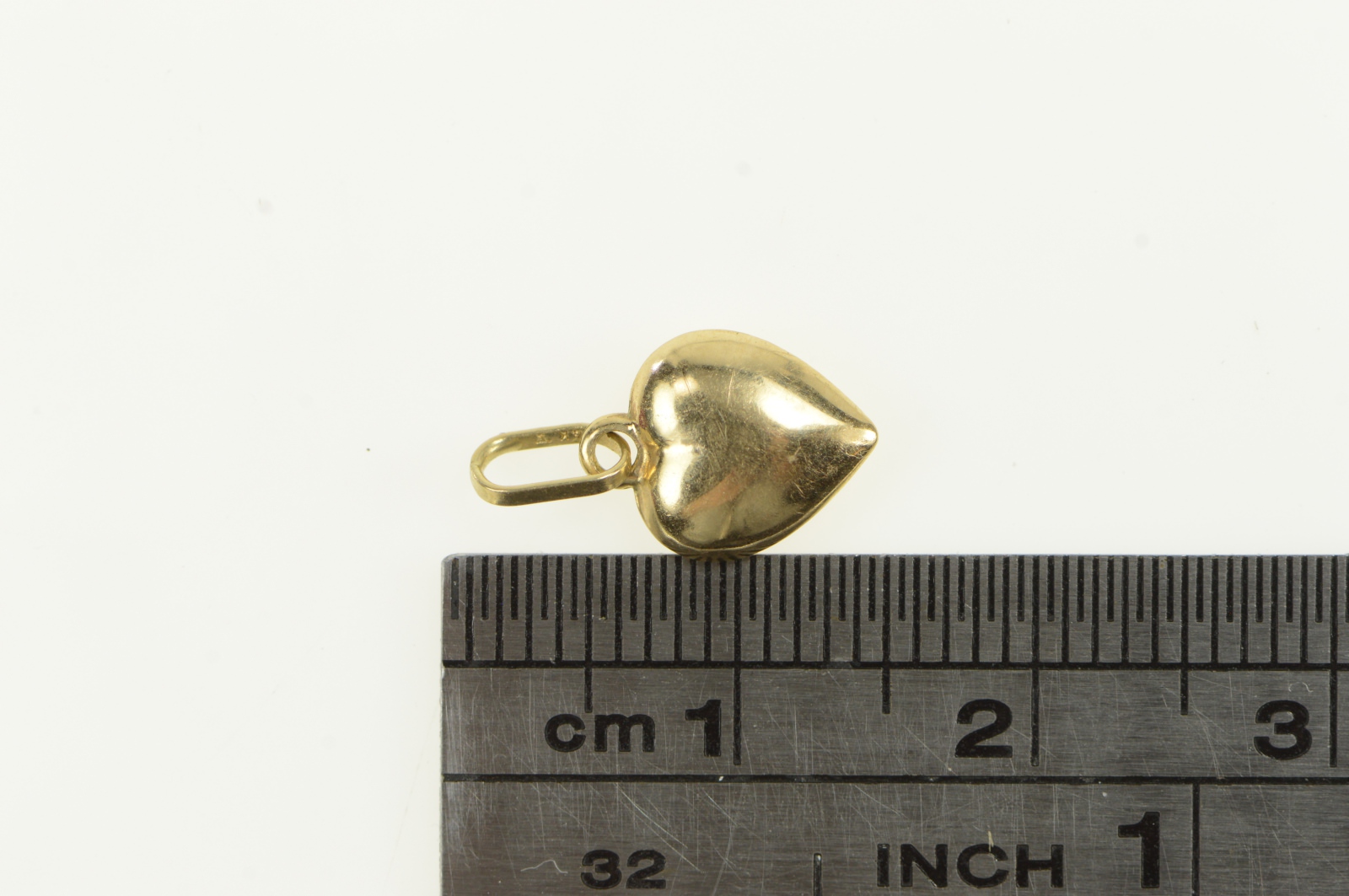 14K Puffy Heart Love Symbol Forget Me Not Yellow Gold Charm/Pendant ...