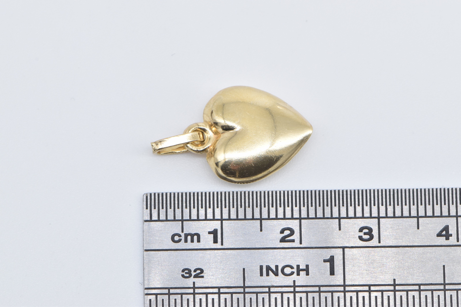 14K Puffy Heart Vintage Forget Me Not Love Yellow Gold Charm/Pendant ...