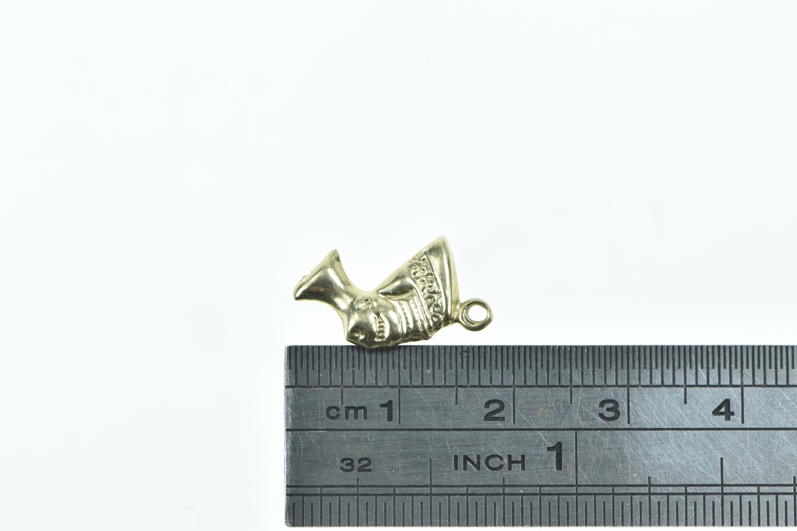 14K Puffy Queen Nefertiti Egyptian Queen Yellow Gold Charm/Pendant ...