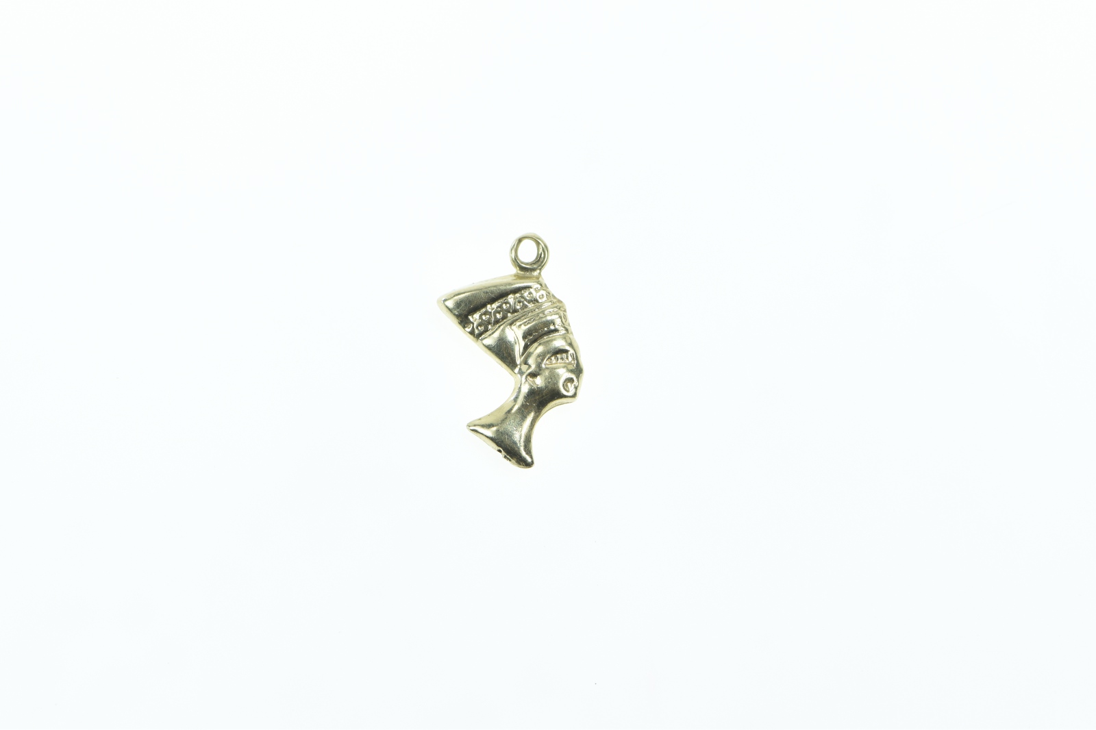14K Puffy Queen Nefertiti Egyptian Queen Yellow Gold Charm/Pendant ...