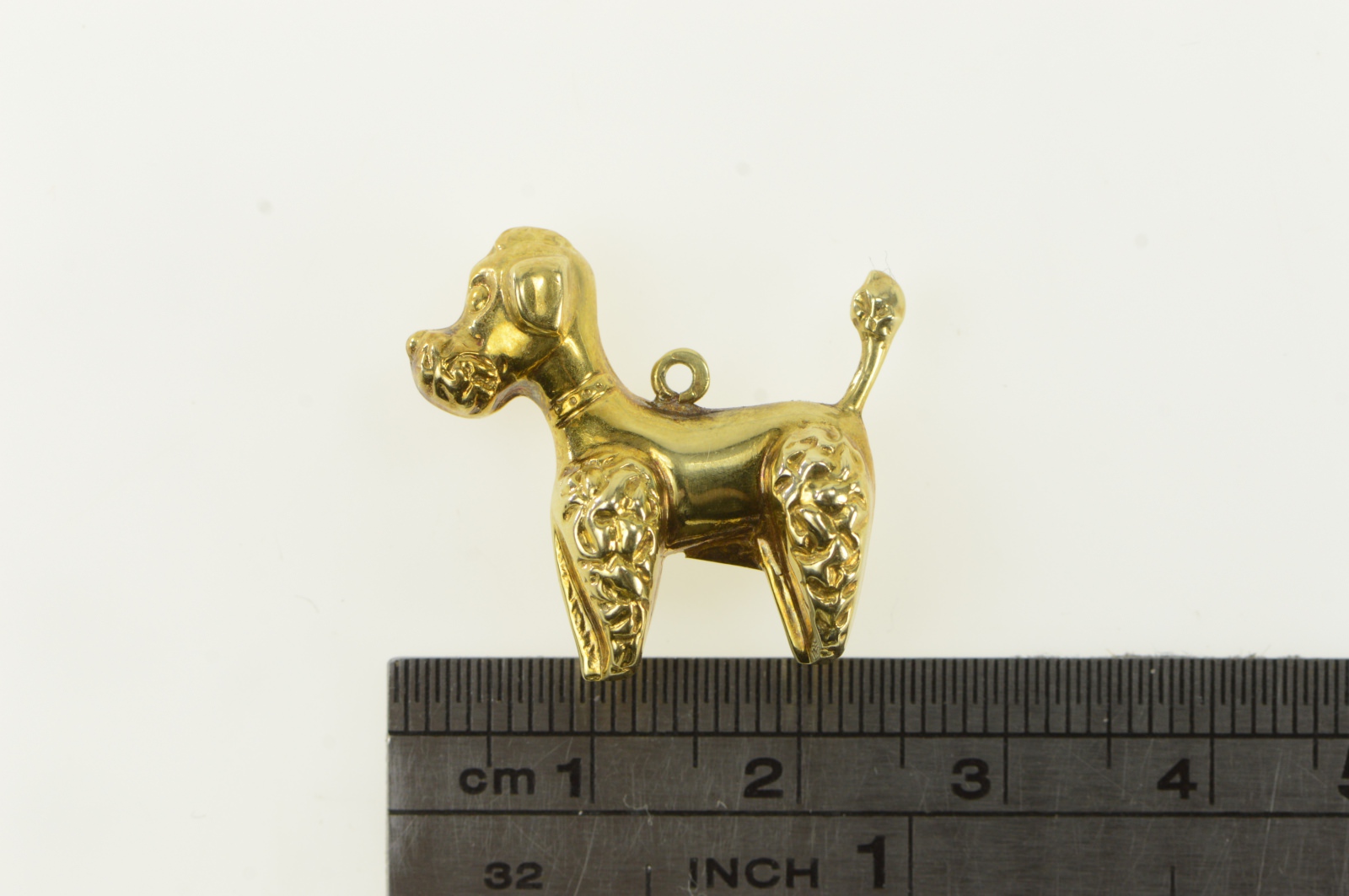 14K Puffy Toy French Poodle Dog Breed Pet Yellow Gold Charm/Pendant ...