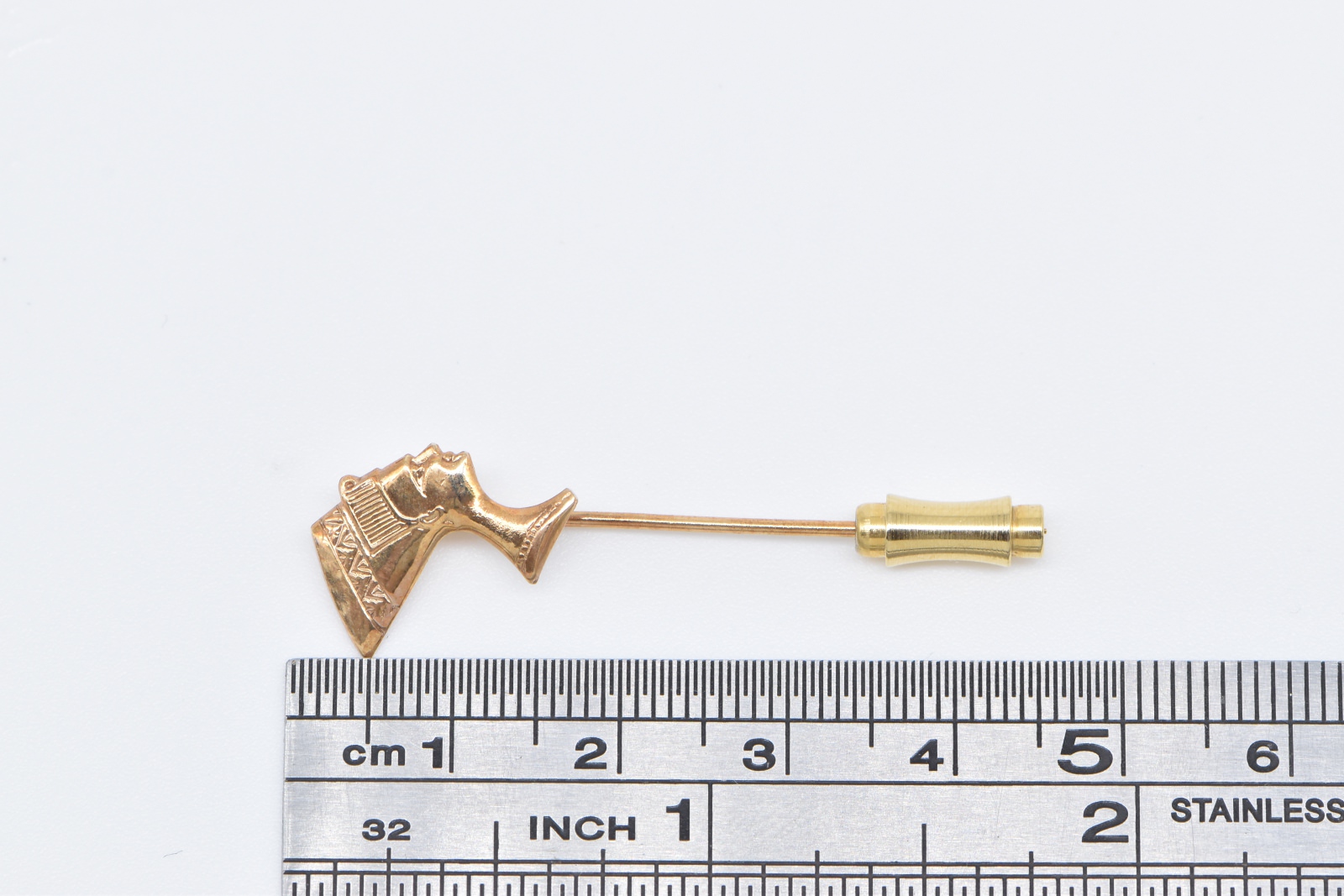 14K Queen Nefertiti Egyptian Bust Head Yellow Gold Stick Pin | Property ...