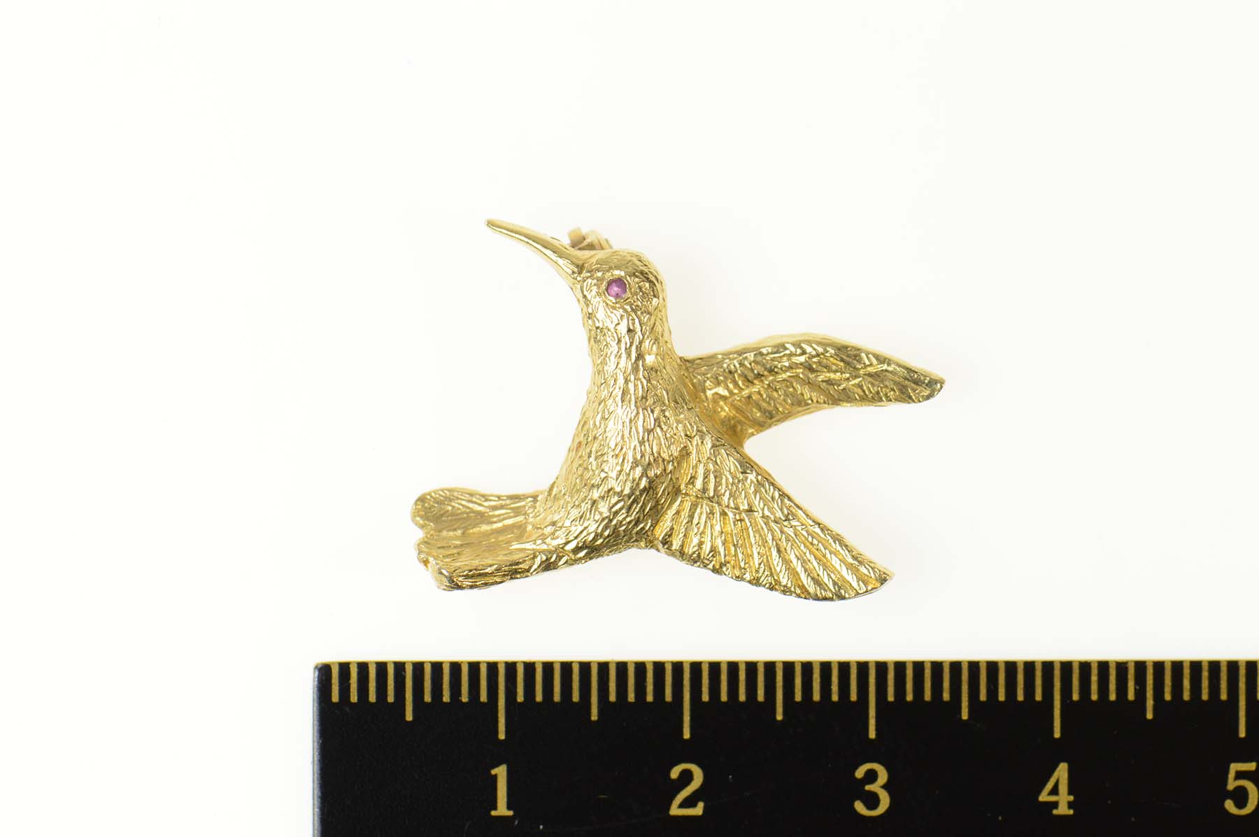 14K Ruby Eyed Hummingbird Joy Symbol Yellow Gold Charm/Pendant ...