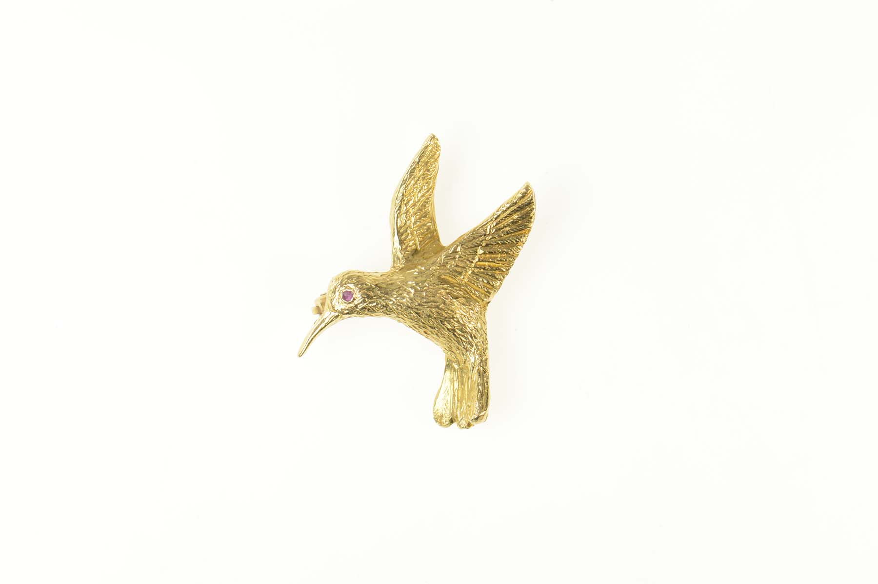 14K Ruby Eyed Hummingbird Joy Symbol Yellow Gold Charm/Pendant ...