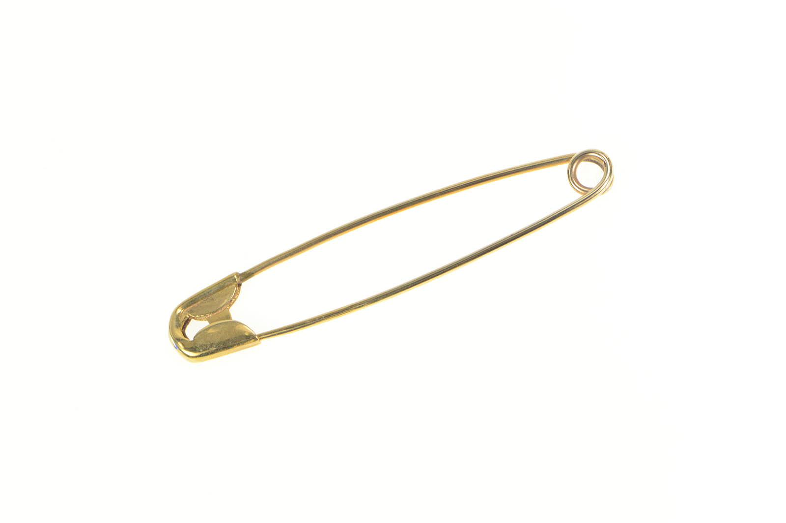 14K Safety Pin Simple Diaper Bar Yellow Gold Pin/Brooch | Property Room