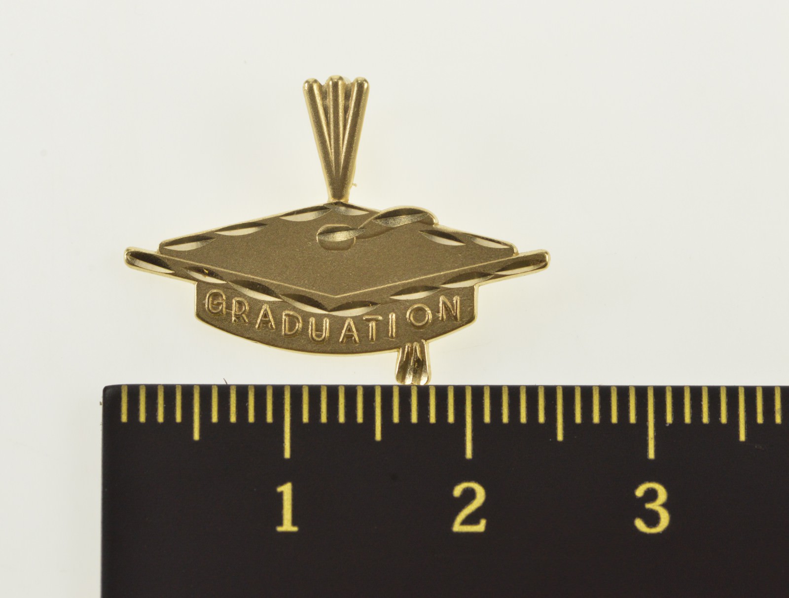14K Satin Finish Graduation Cap Graduate Yellow Gold Charm/Pendant ...