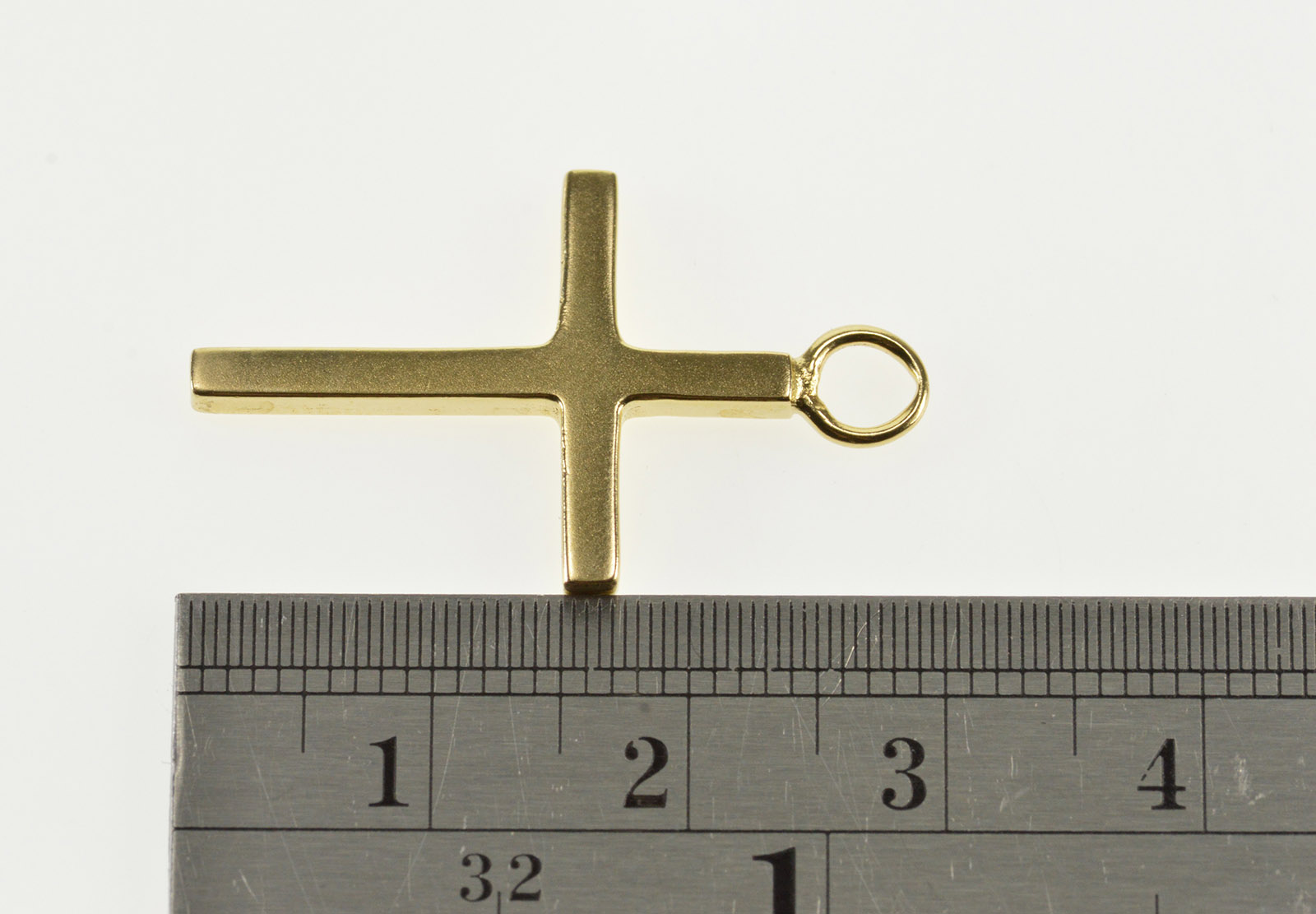 14K Simple Squared Edge Cross Christian Symbol Yellow Gold Pendant ...
