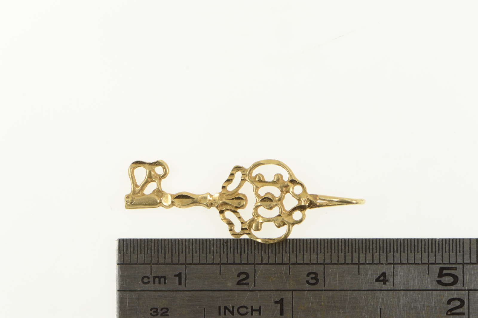 14K Skeleton Key Trust Protection Symbol Yellow Gold Charm/Pendant ...