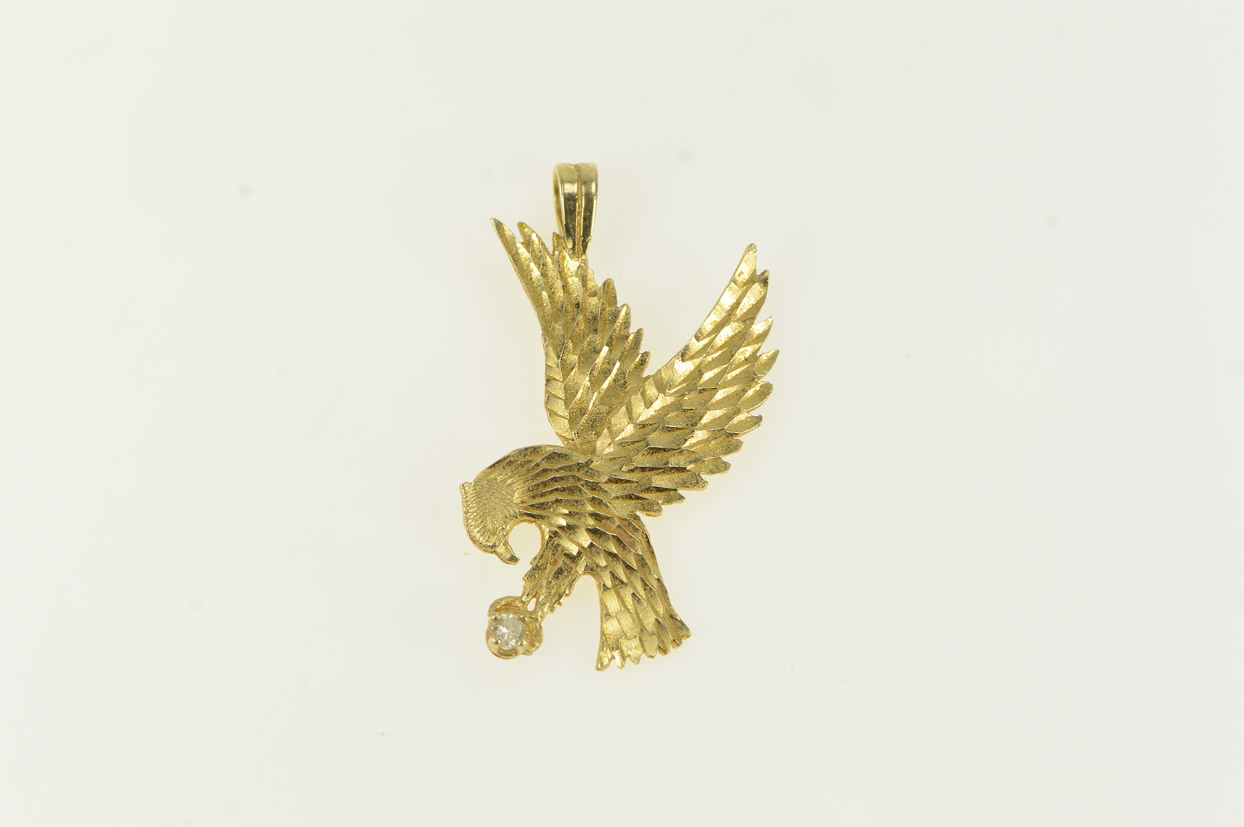 14K Soaring Flying Eagle Patriotic Bird Yellow Gold Charm/Pendant ...