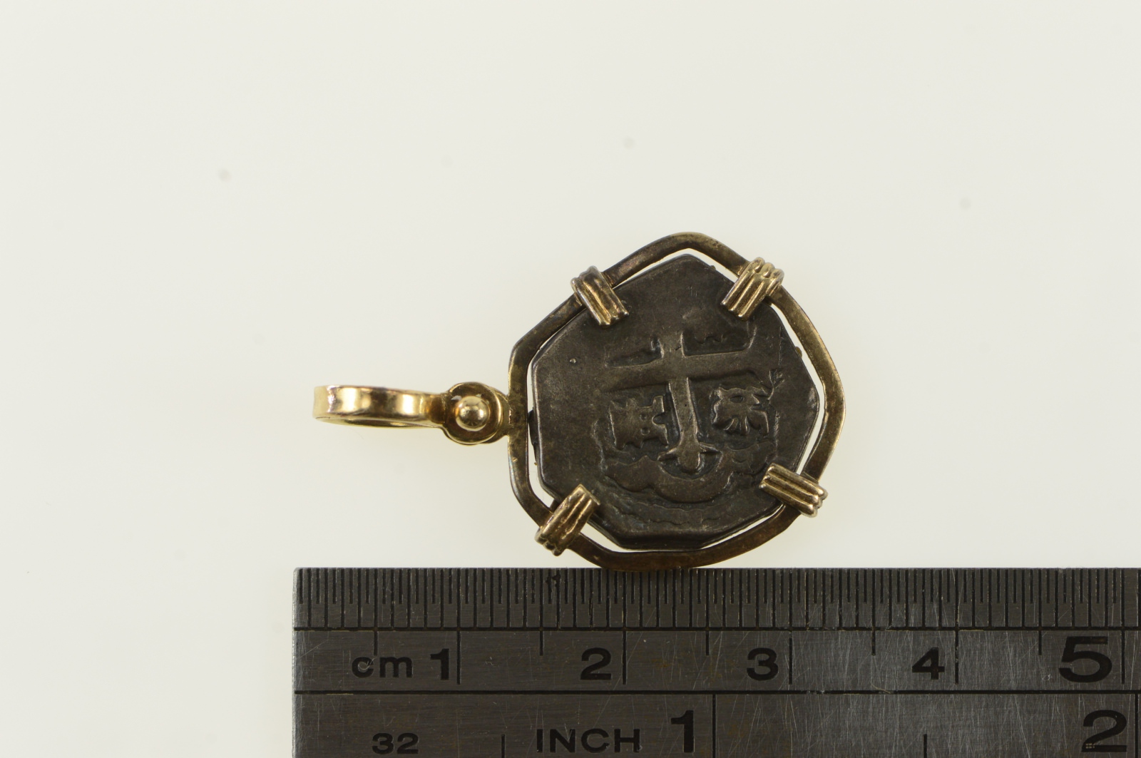 14K Spanish Cob 1700's Coin Yellow Gold Pendant | Property Room