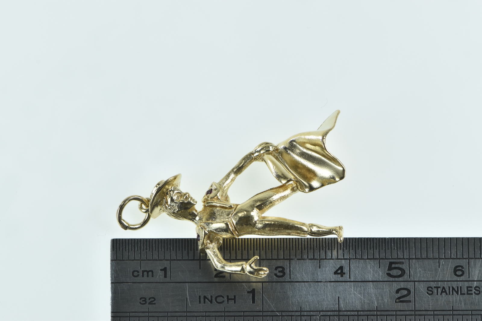 14K Spanish Matador Bull Fighter Ruby Accent Yellow Gold Charm/Pendant ...
