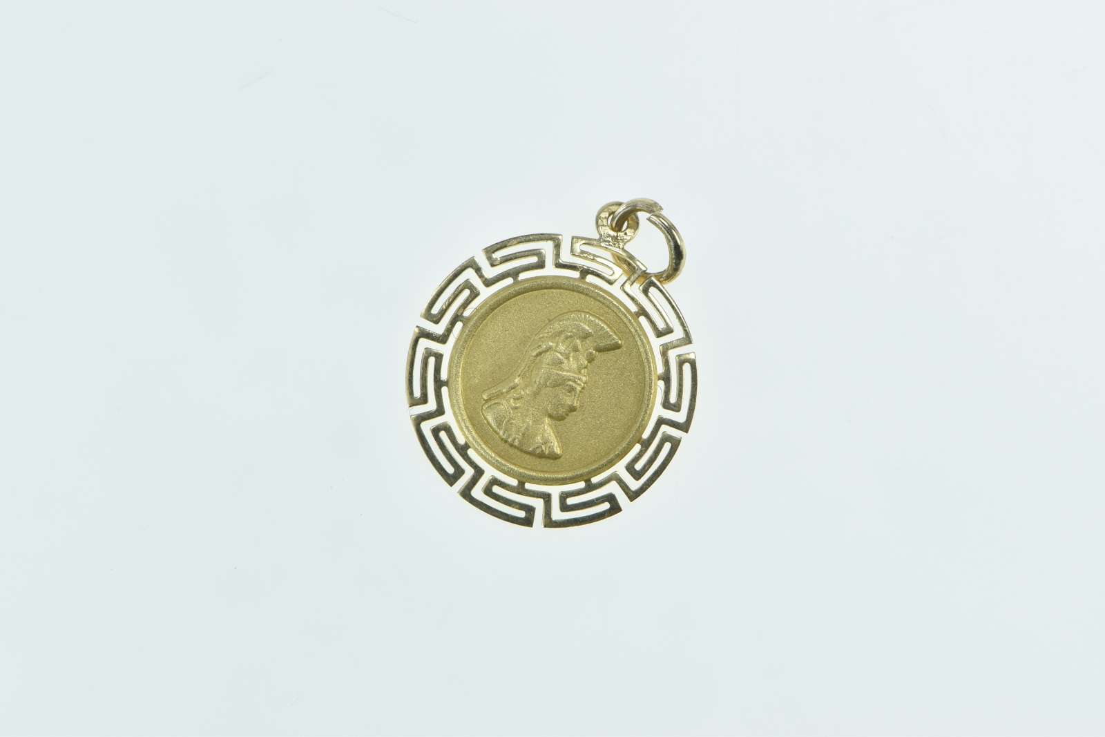 14K Spartan Soldier Ancient Greek Motif Wave Yellow Gold Charm/Pendant ...