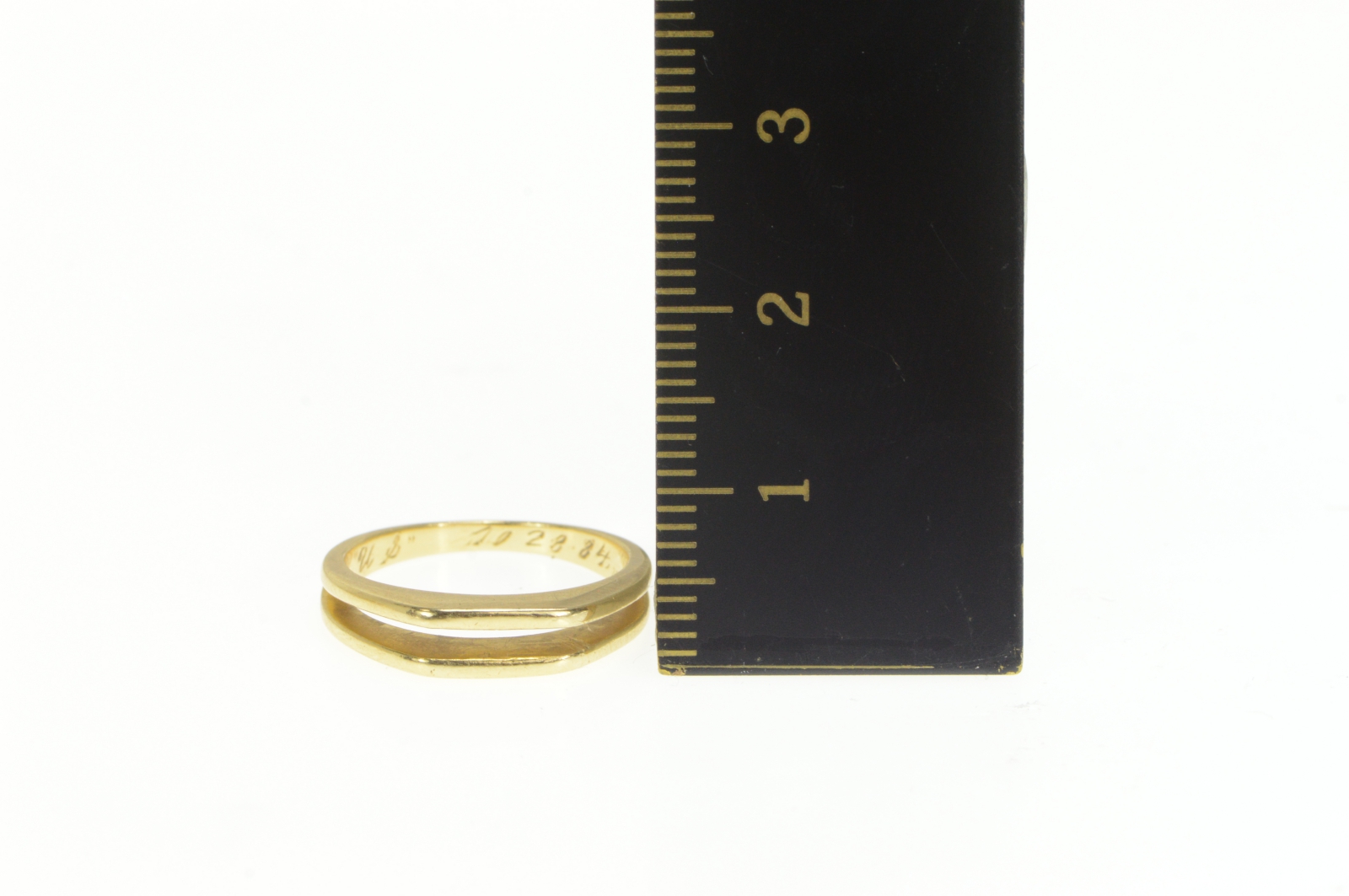 14K Squared Split Layered Band Stackable Yellow Gold Ring, Size 4.75 ...