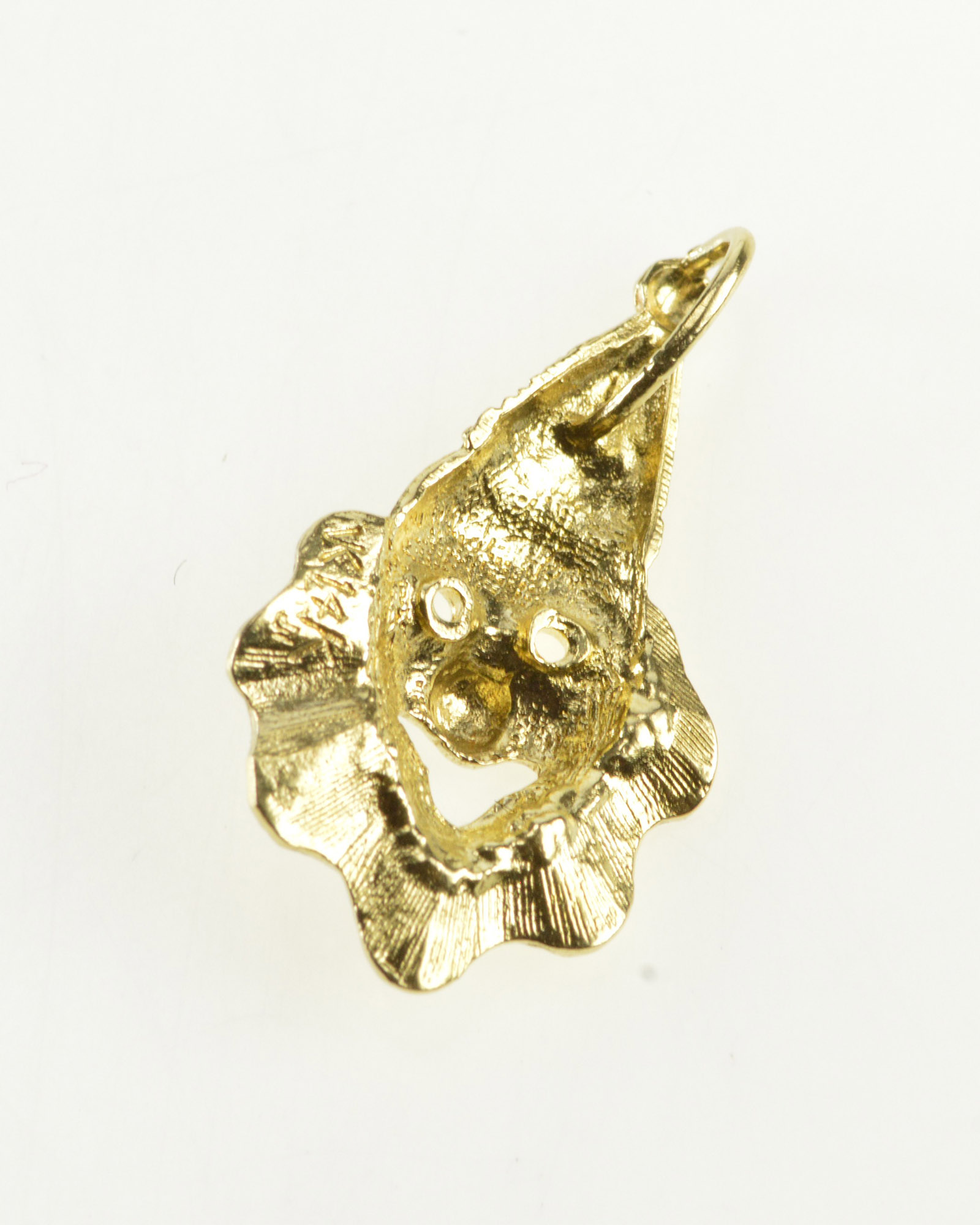 14K Stylized Clown Circus Motif Comedy Symbol Yellow Gold Charm/Pendant ...