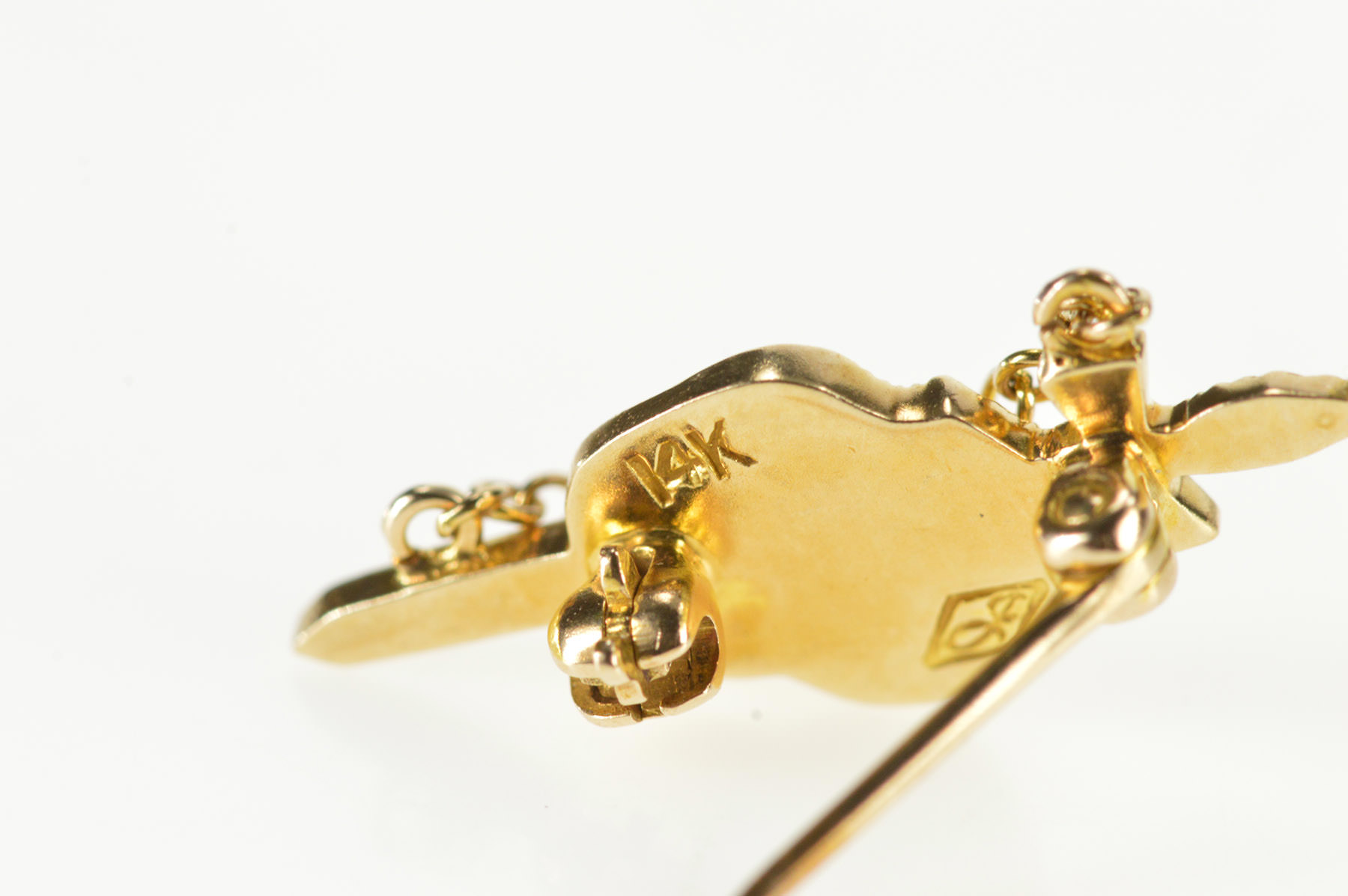 14K Suicide King Sword Through Head Symbol Yellow Gold Pin/Brooch ...