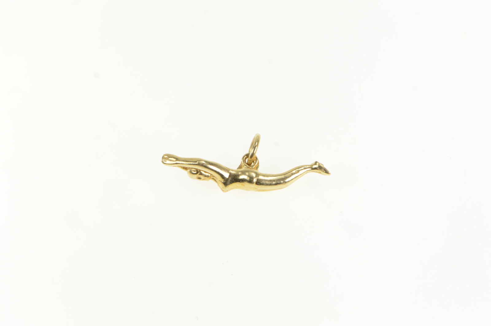 14K Swimmer 3D Diver Lady Gymnastics Yellow Gold Charm/Pendant ...
