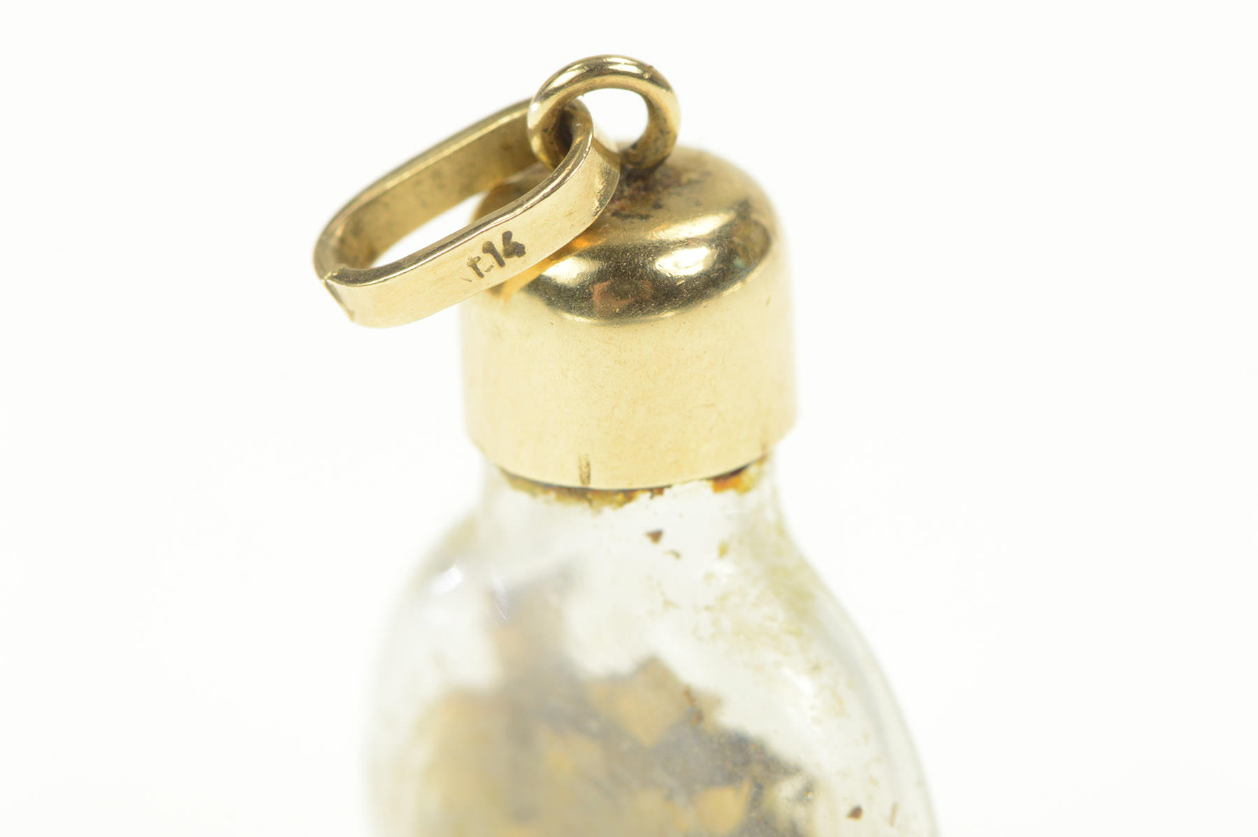 14K Textured Nugget Cluster Capsule Bottle Yellow Gold Charm/Pendant ...